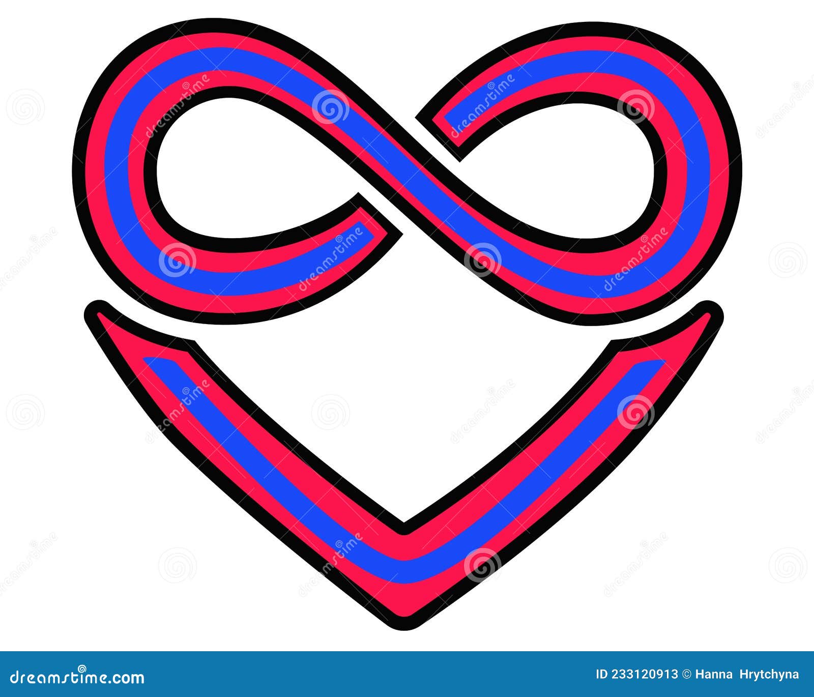Polyamory Symbol, Tricolor Heart with Infinity Sign - Vector Full Color ...