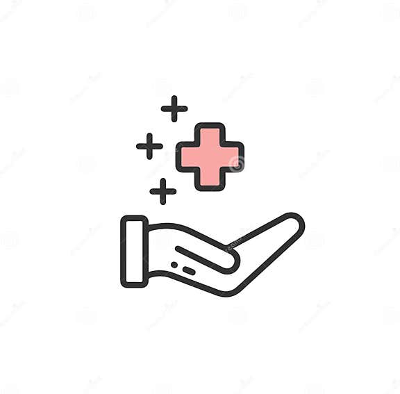 Hand with Plus Icon, Value, Hand, Plus Vector Icon Stock Illustration ...