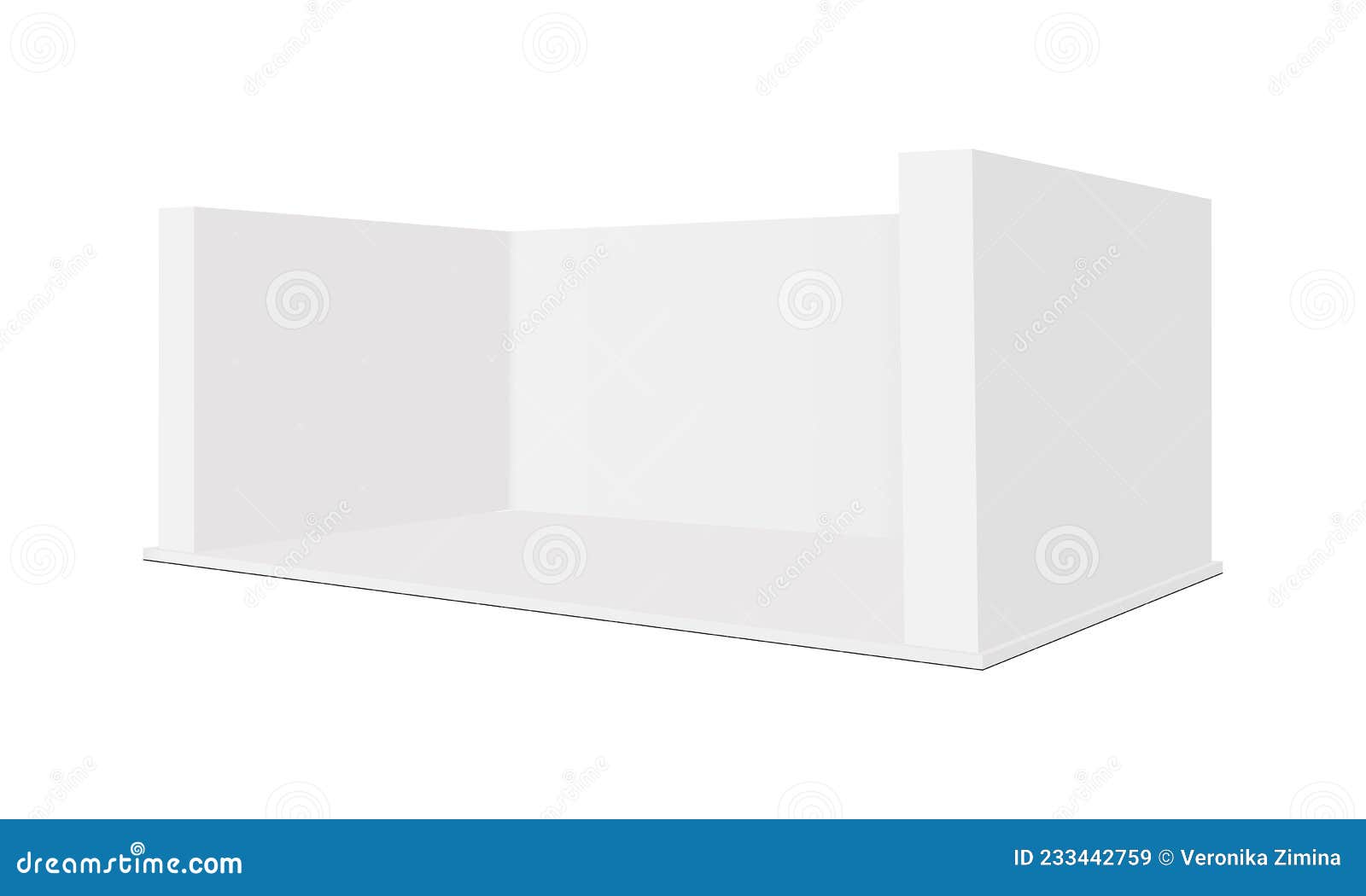 Blank Exhibition Trade Show Booth Mockup, Side View Stock Vector ...