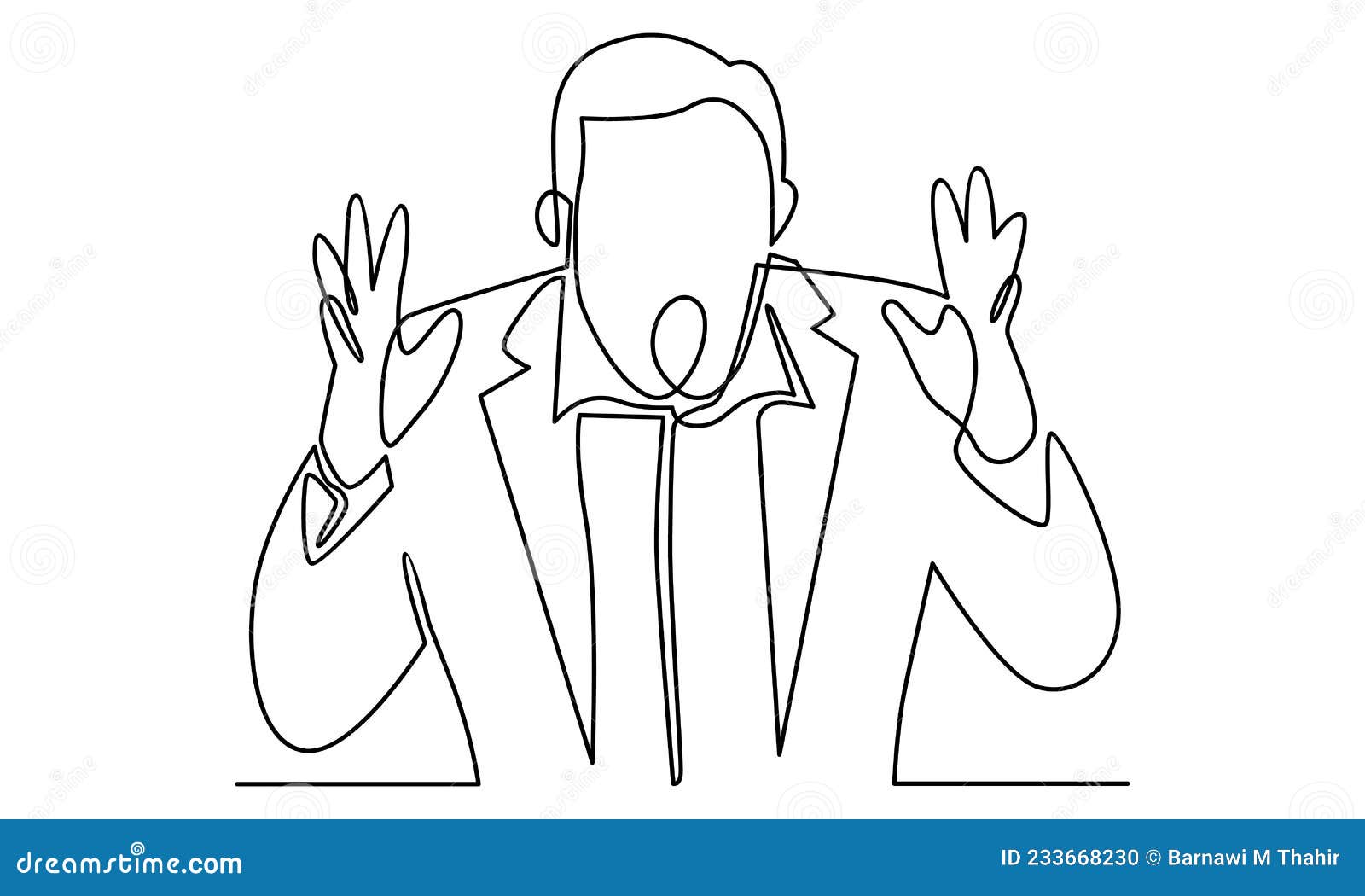 Continue Line of Businessman with Shocked, Amazed Expression Stock ...