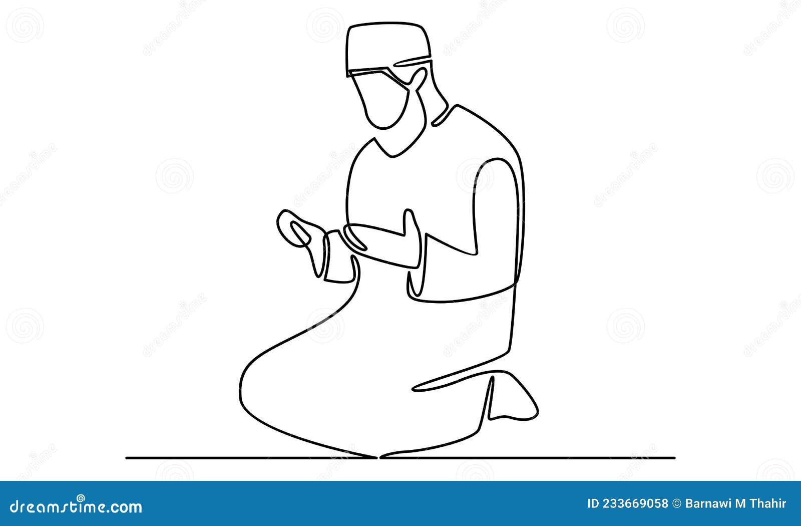 Continue Line of Muslim Doing Salah, Salat, Shalat, Sholaat Stock ...