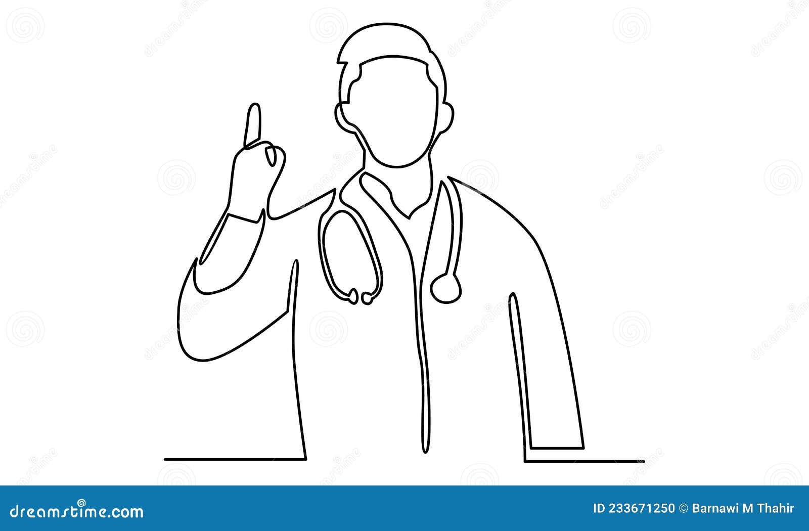 Continue Line of Doctor Character Stock Vector - Illustration of line ...