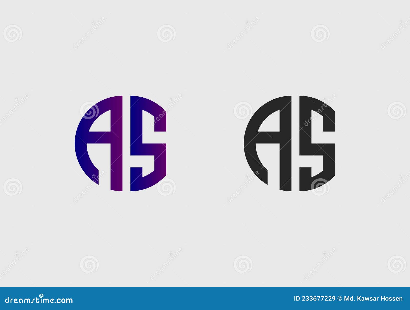 AS Initial Letter Logo Vector Template | Creative Modern Monogram ...