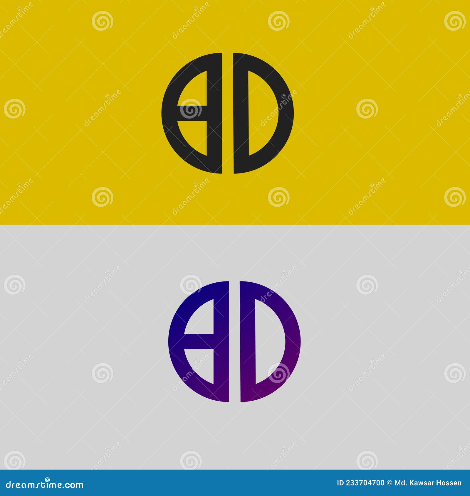 BD Initial Letter Logo Vector Template | Creative Modern Monogram ...