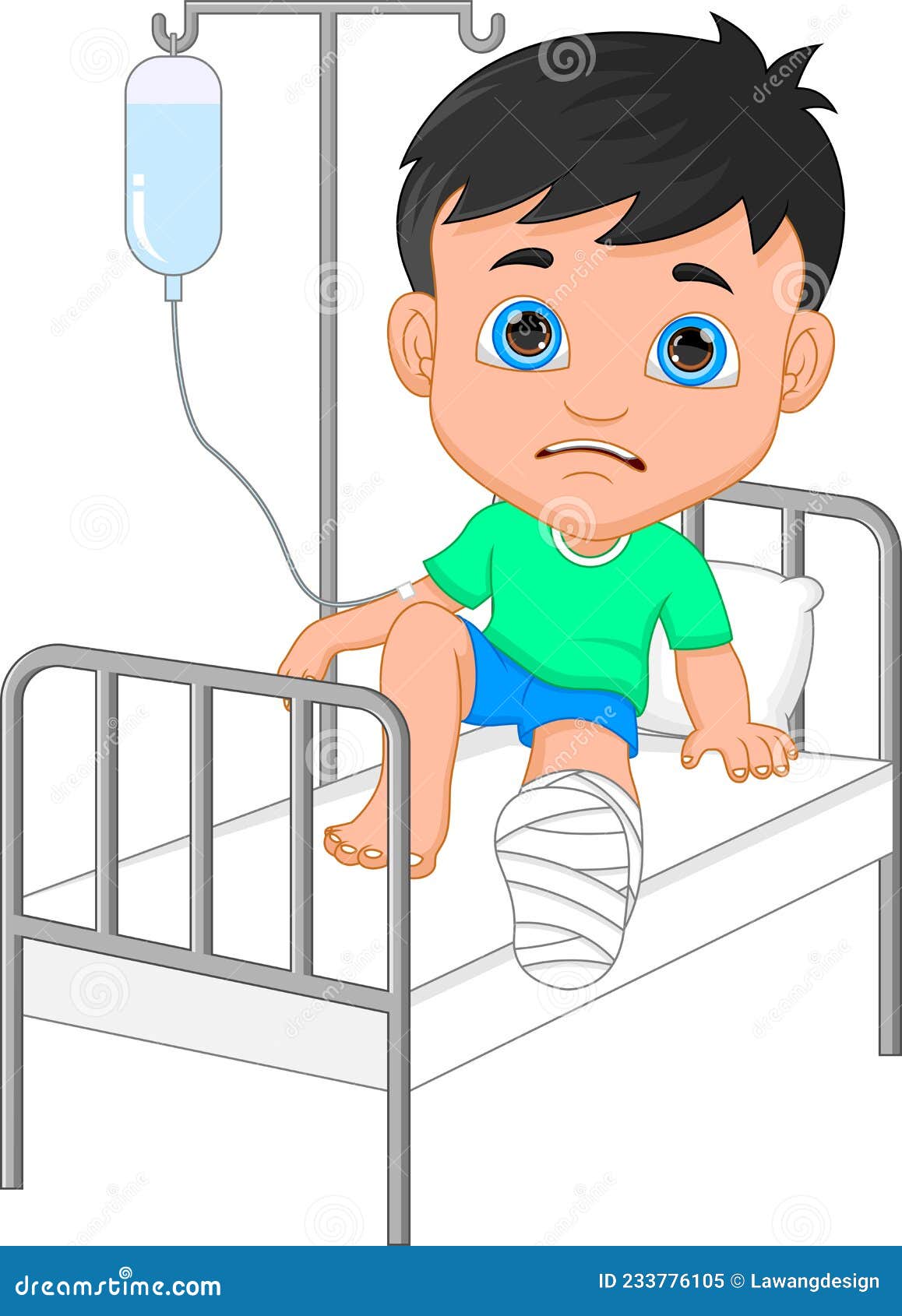 Sick Boy with Intravenous Infusion Stock Vector - Illustration of adult ...