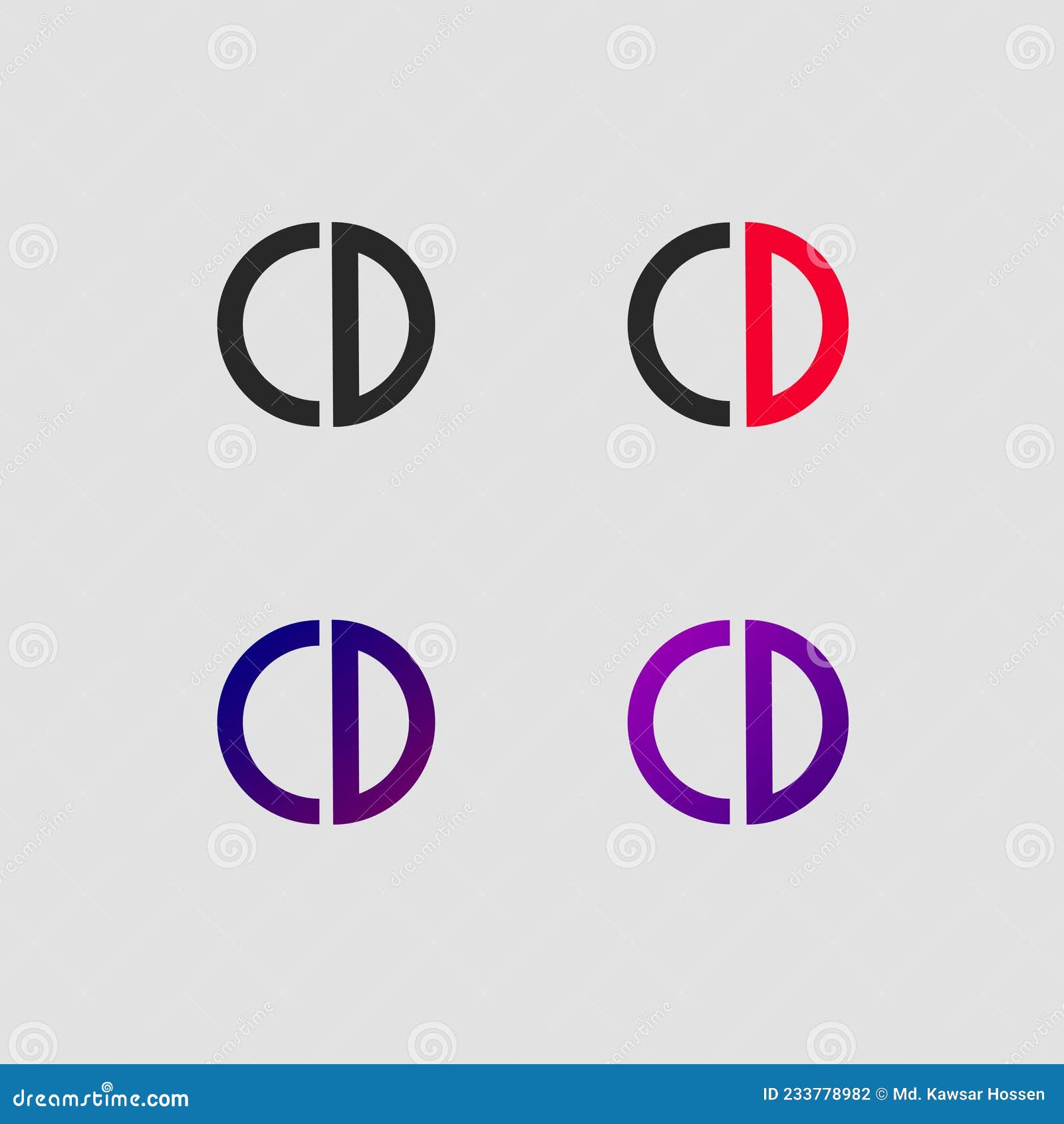 CD Initial Letter Logo Vector Template | Creative Modern Monogram ...