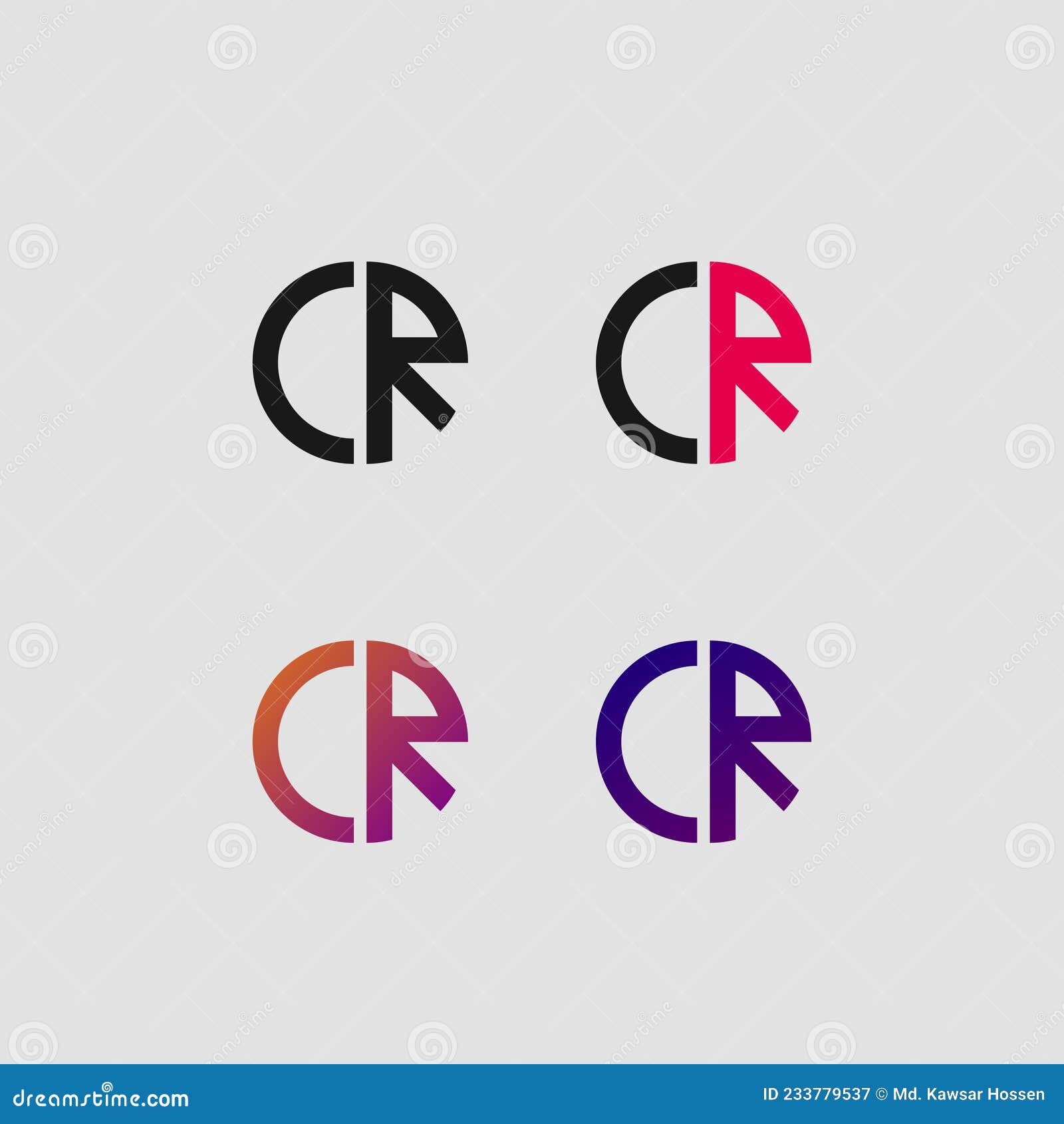 CR Initial Letter Logo Vector Template | Creative Modern Monogram ...