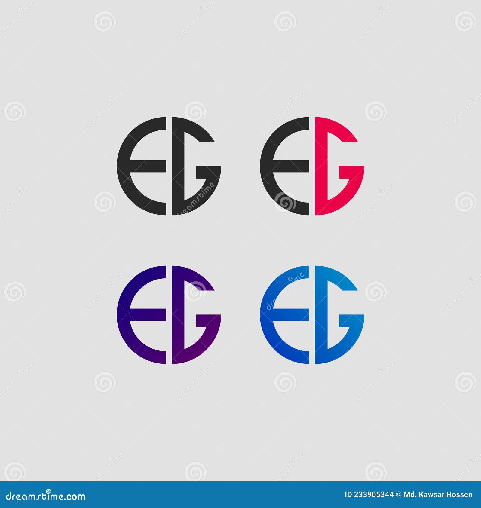 EG Initial Letter Logo Vector Template Stock Vector - Illustration of ...