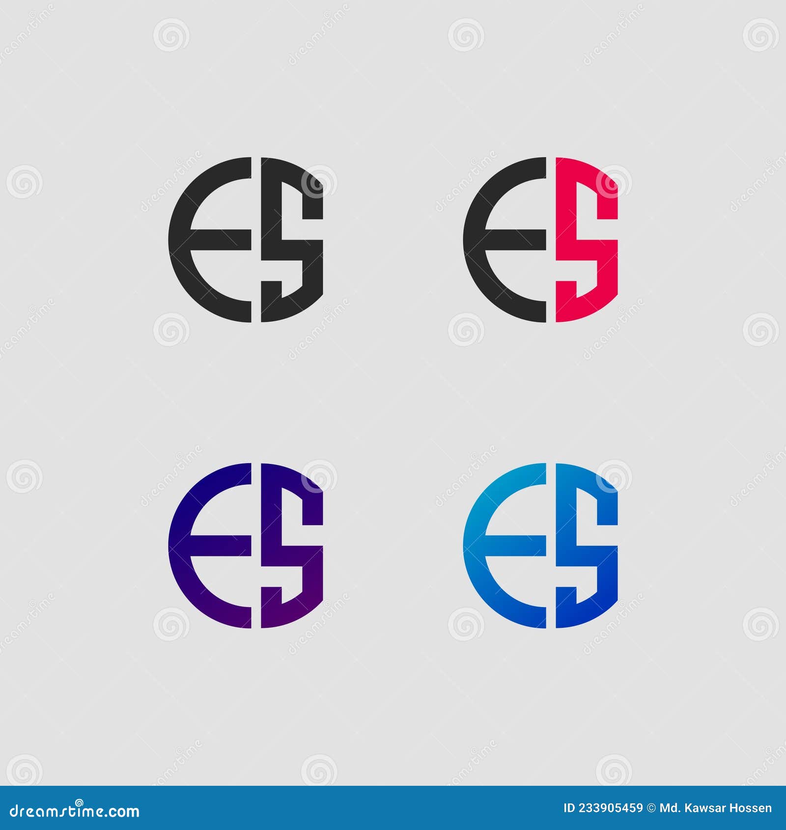 ES Initial Letter Logo Vector Template Stock Vector - Illustration of ...