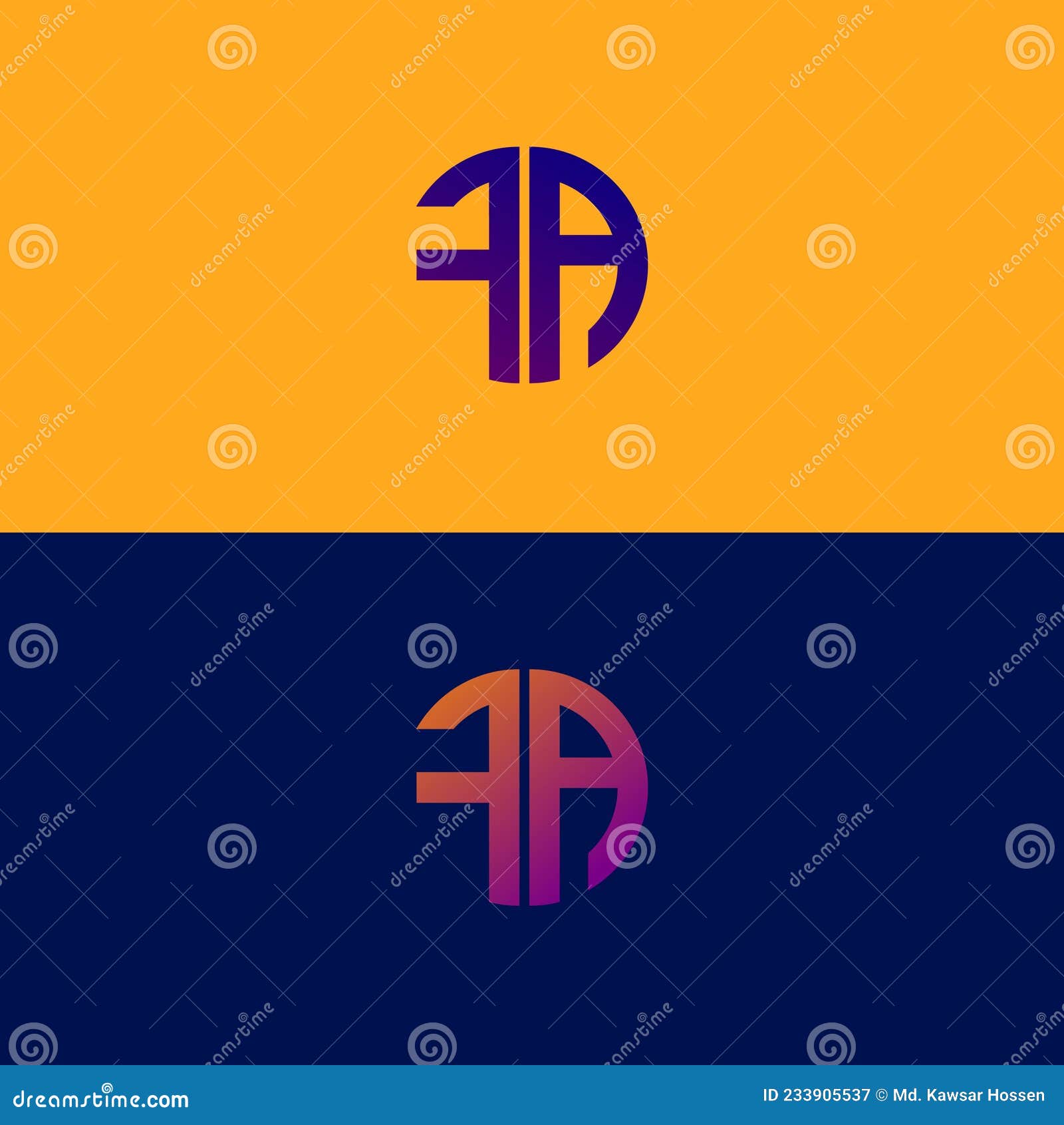 FA Initial Letter Logo Vector Template Stock Vector - Illustration of ...