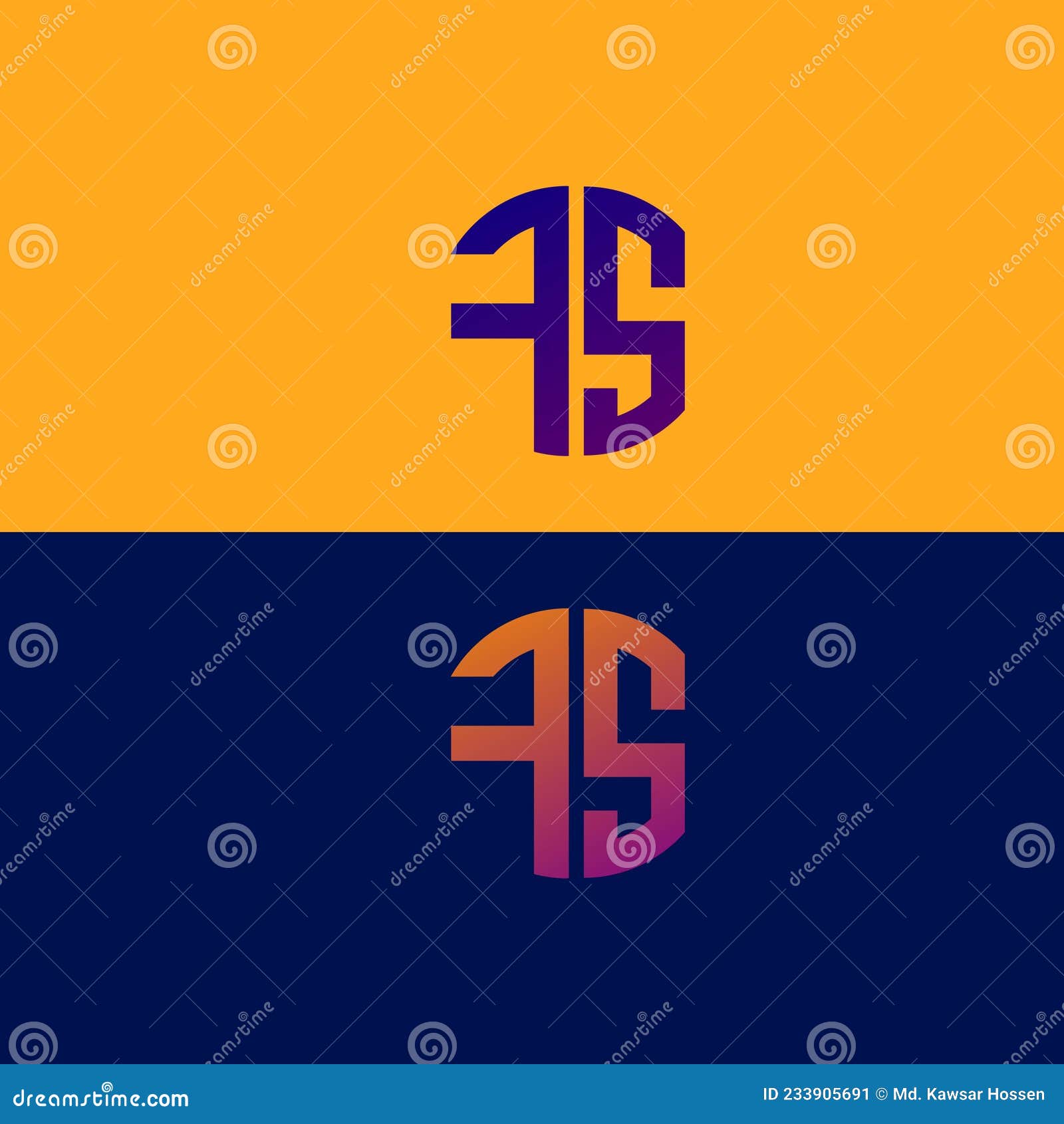 FS Initial Letter Logo Vector Template | Creative Modern Monogram ...