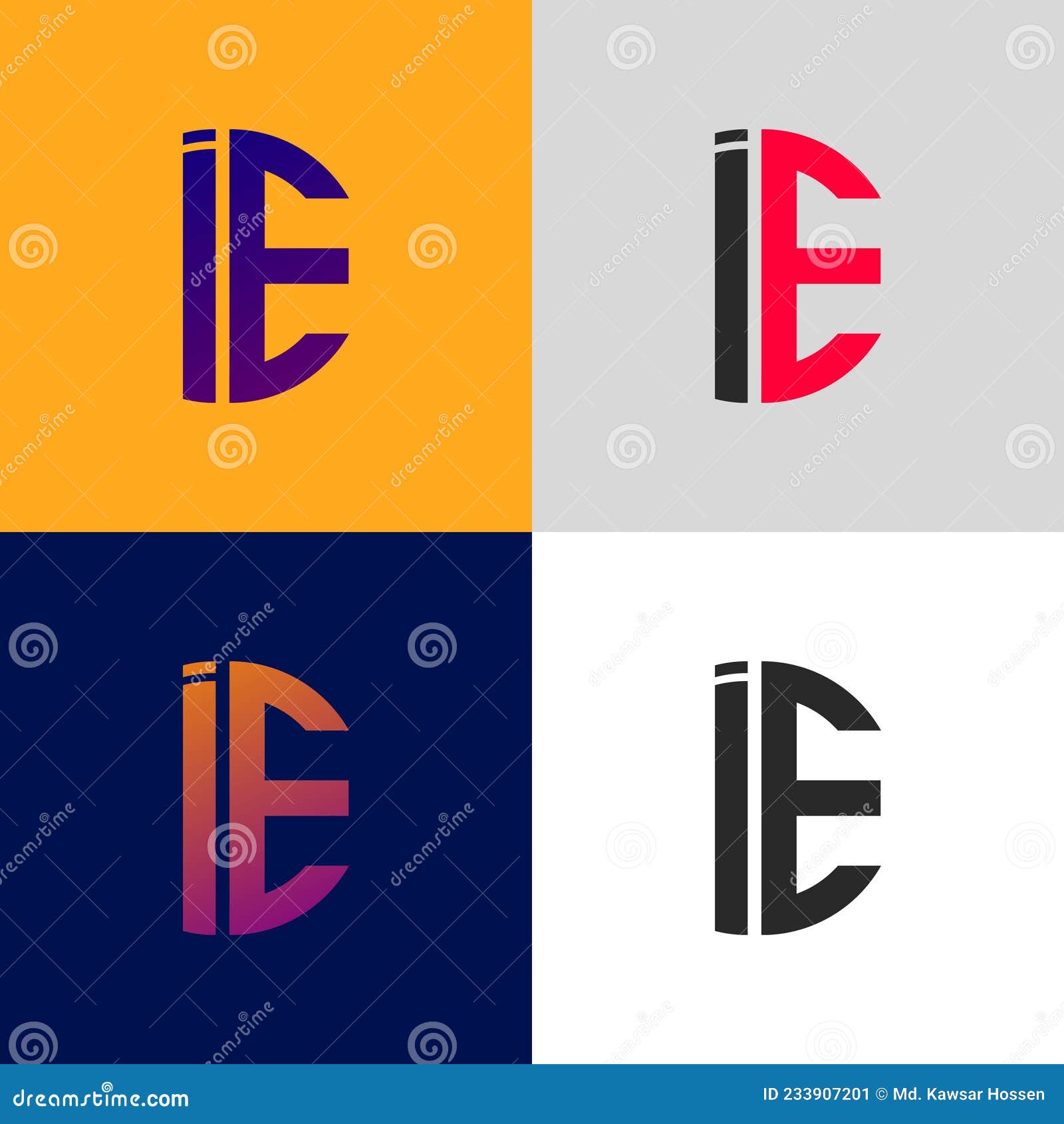 IE Initial Letter Logo Vector Template | Creative Modern Monogram ...