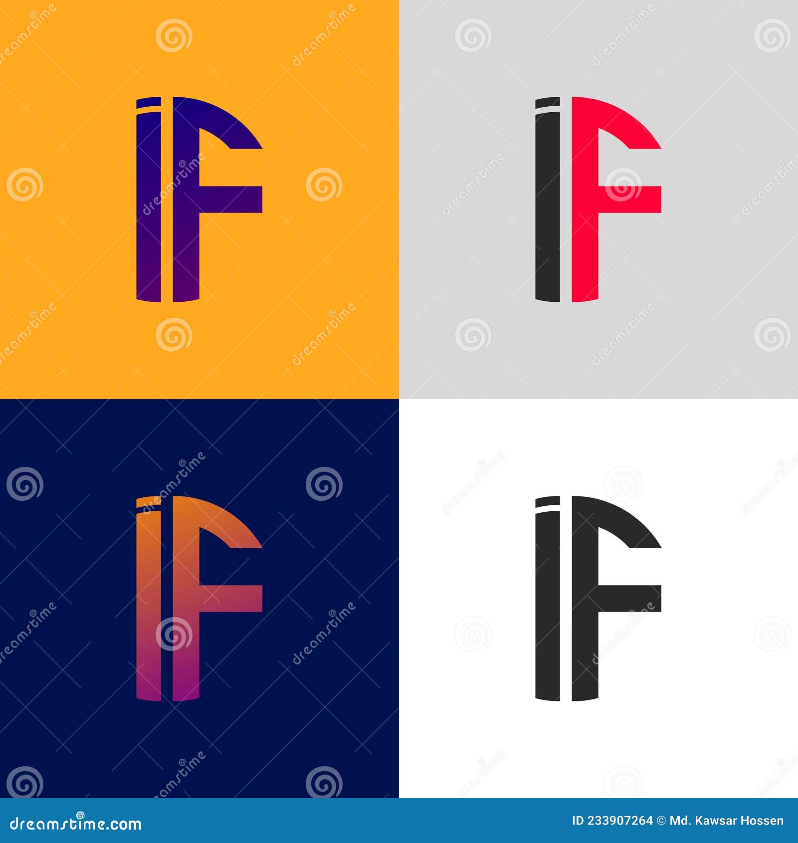 IF Initial Letter Logo Vector Template | Creative Modern Monogram ...