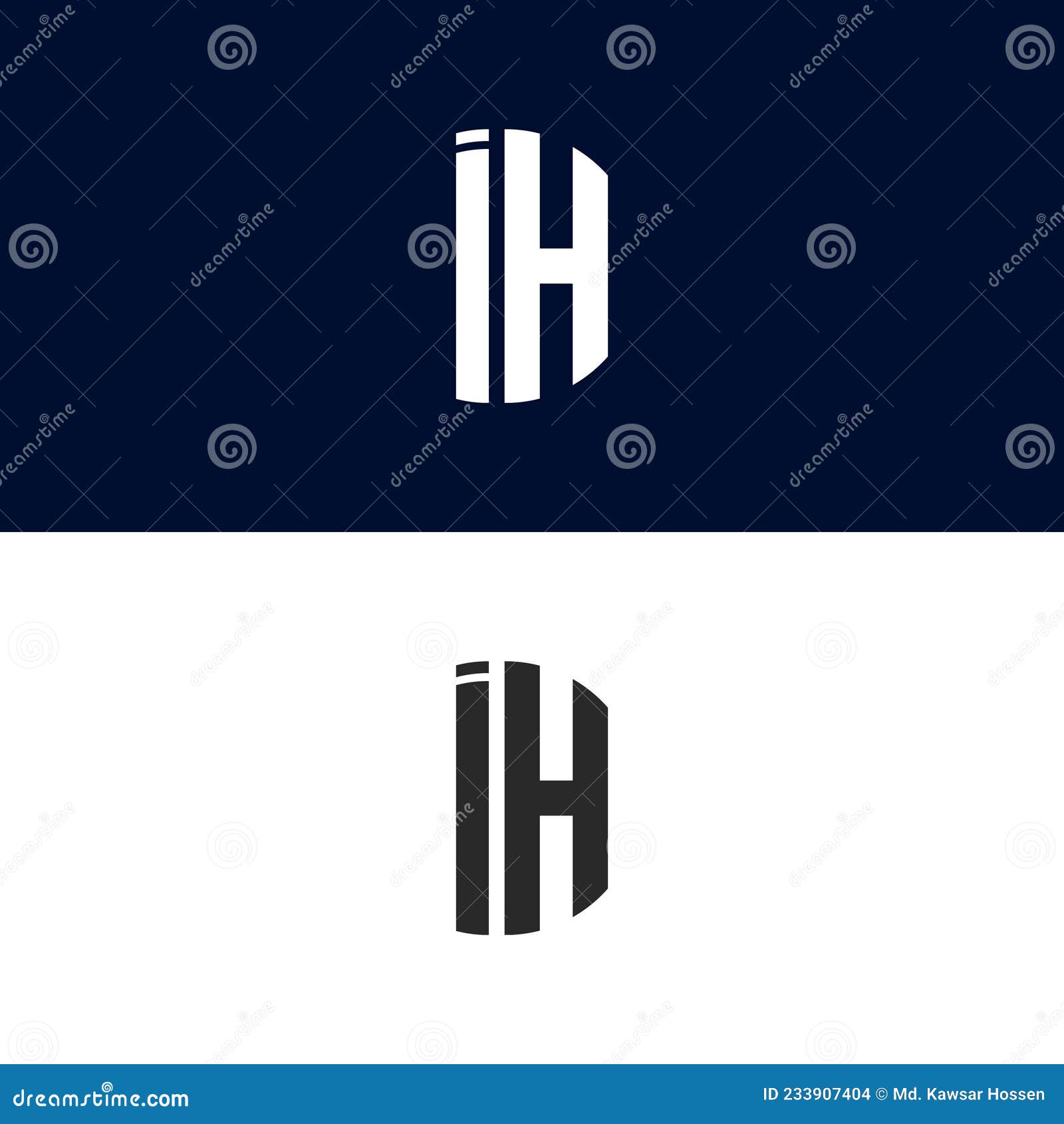 IH Initial Letter Logo Vector Template | Creative Modern Monogram ...