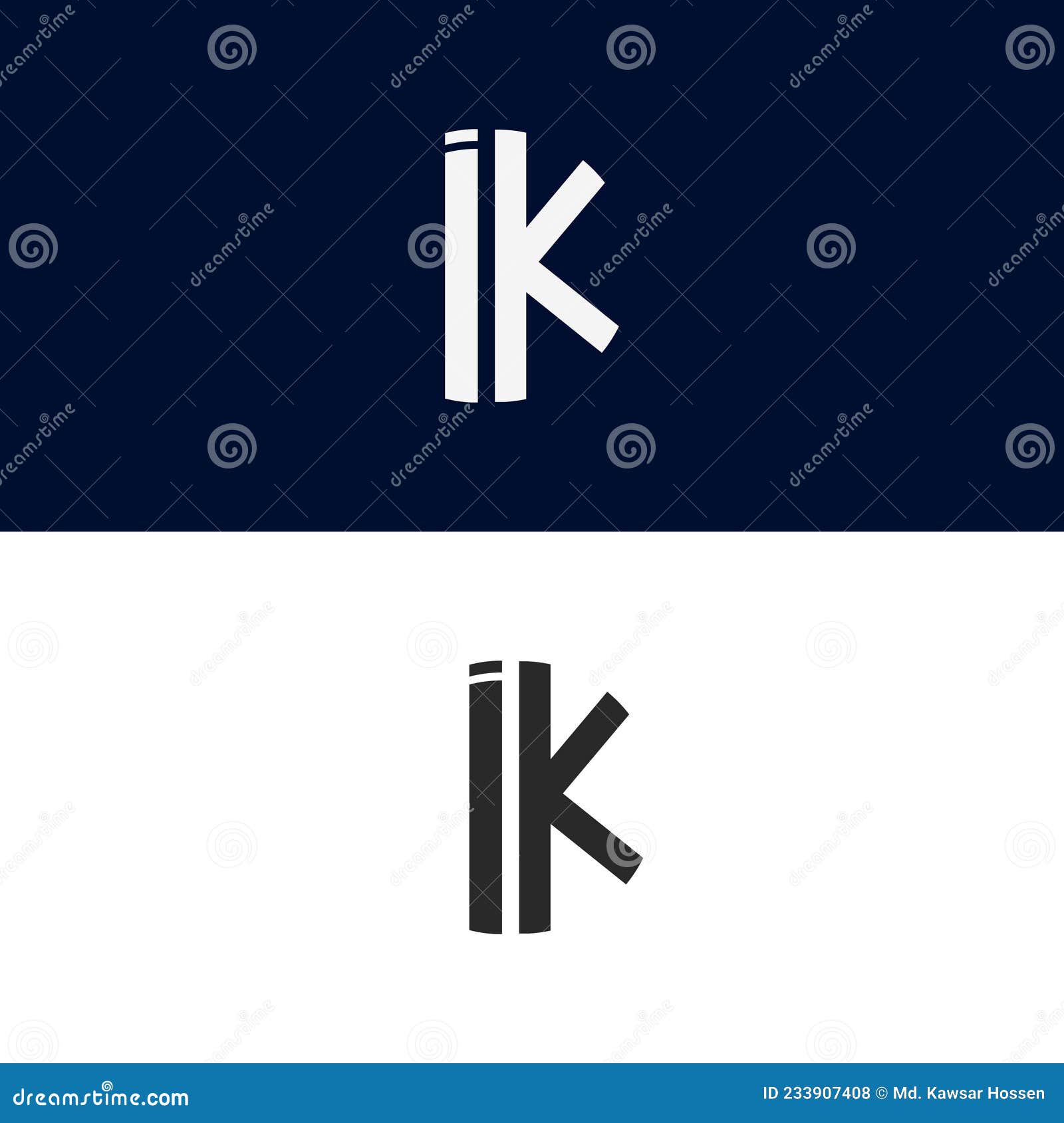 IK Initial Letter Logo Vector Template | Creative Modern Monogram ...