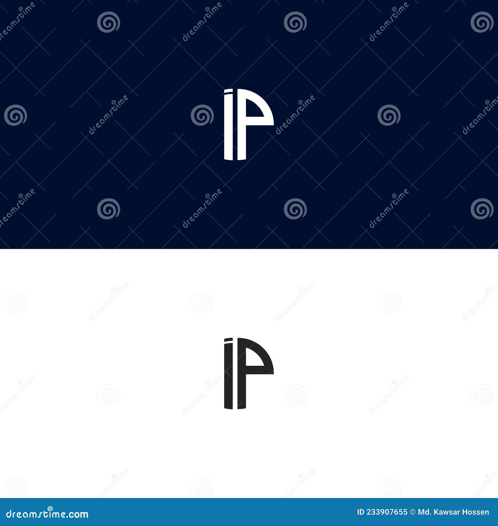 IP Initial Letter Logo Vector Template Stock Vector - Illustration of ...