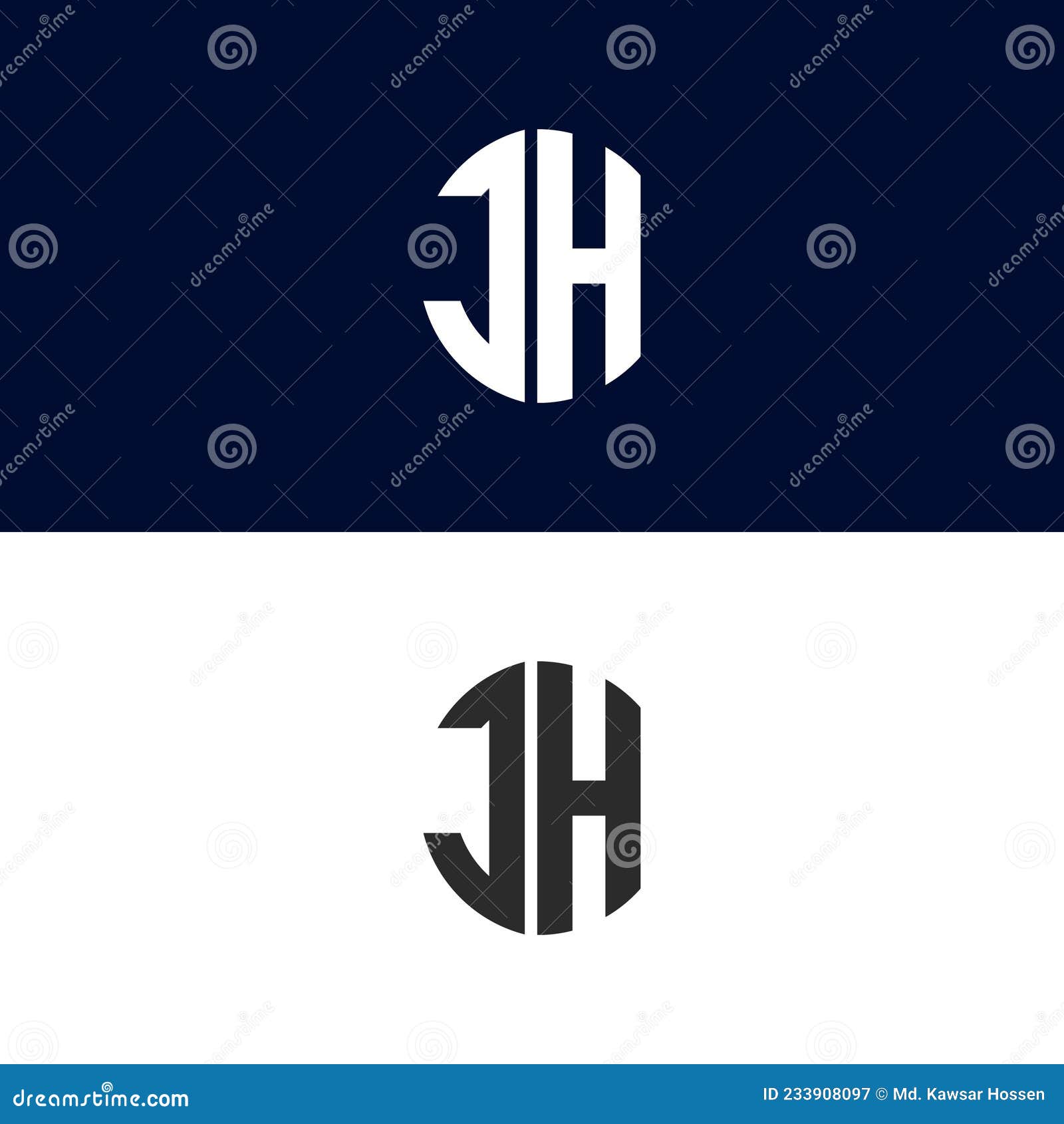 JH Initial Letter Logo Vector Template | Creative Modern Monogram ...