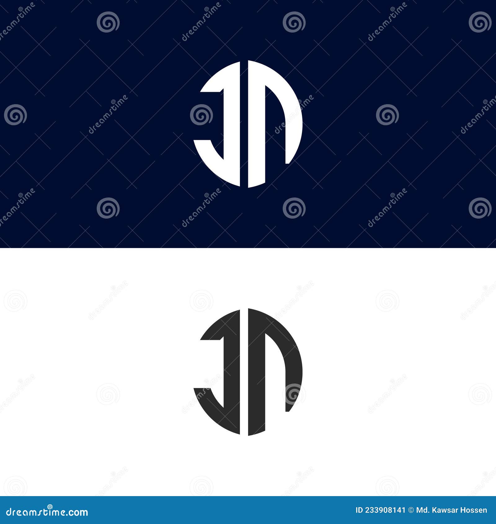 JN Initial Letter Logo Vector Template | Creative Modern Monogram ...
