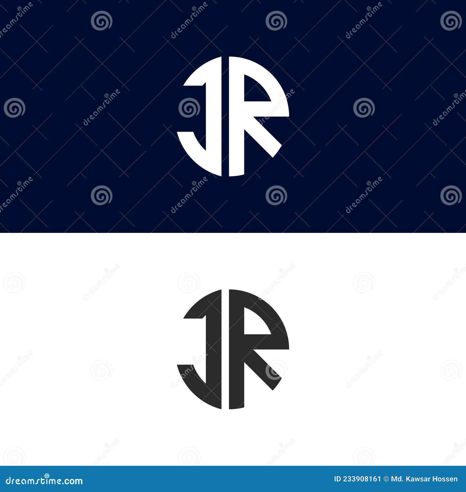 JR Initial Letter Logo Vector Template | Creative Modern Monogram ...
