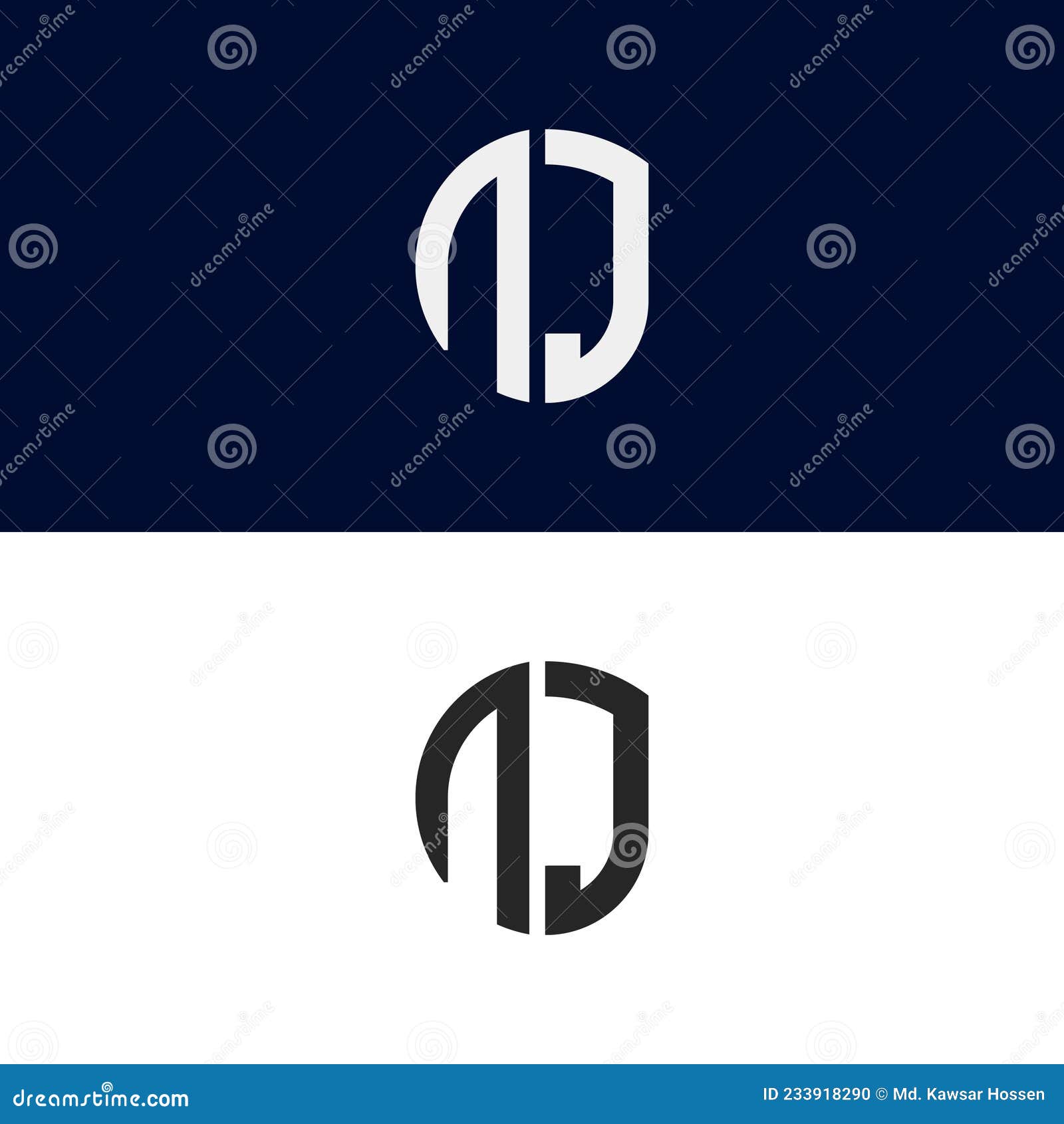 NJ Initial Letter Logo Vector Template Stock Vector - Illustration of ...