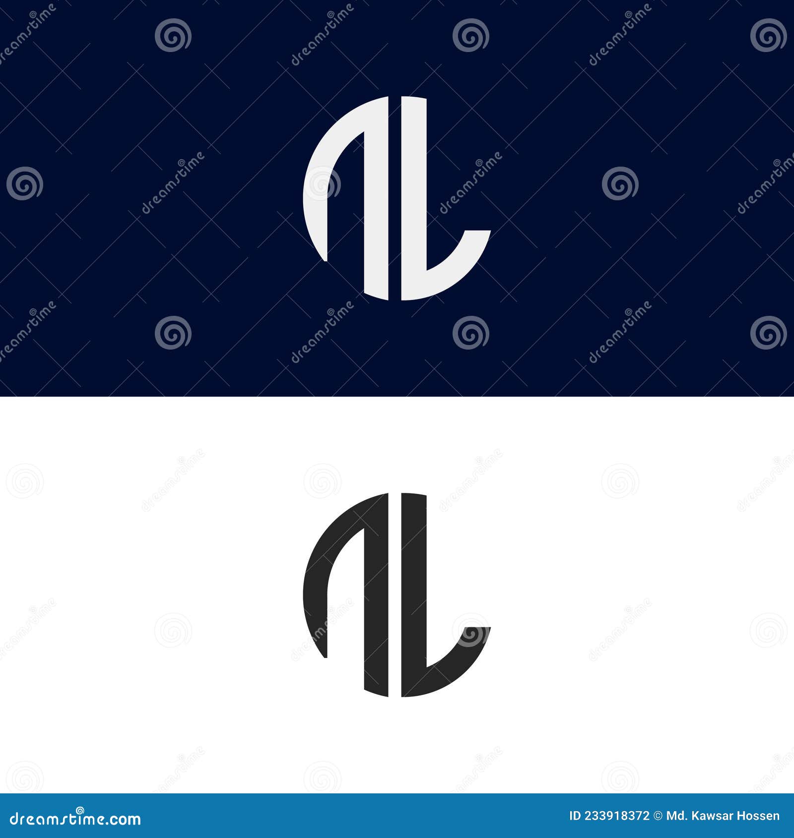 NL Initial Letter Logo Vector Template Stock Vector - Illustration of ...
