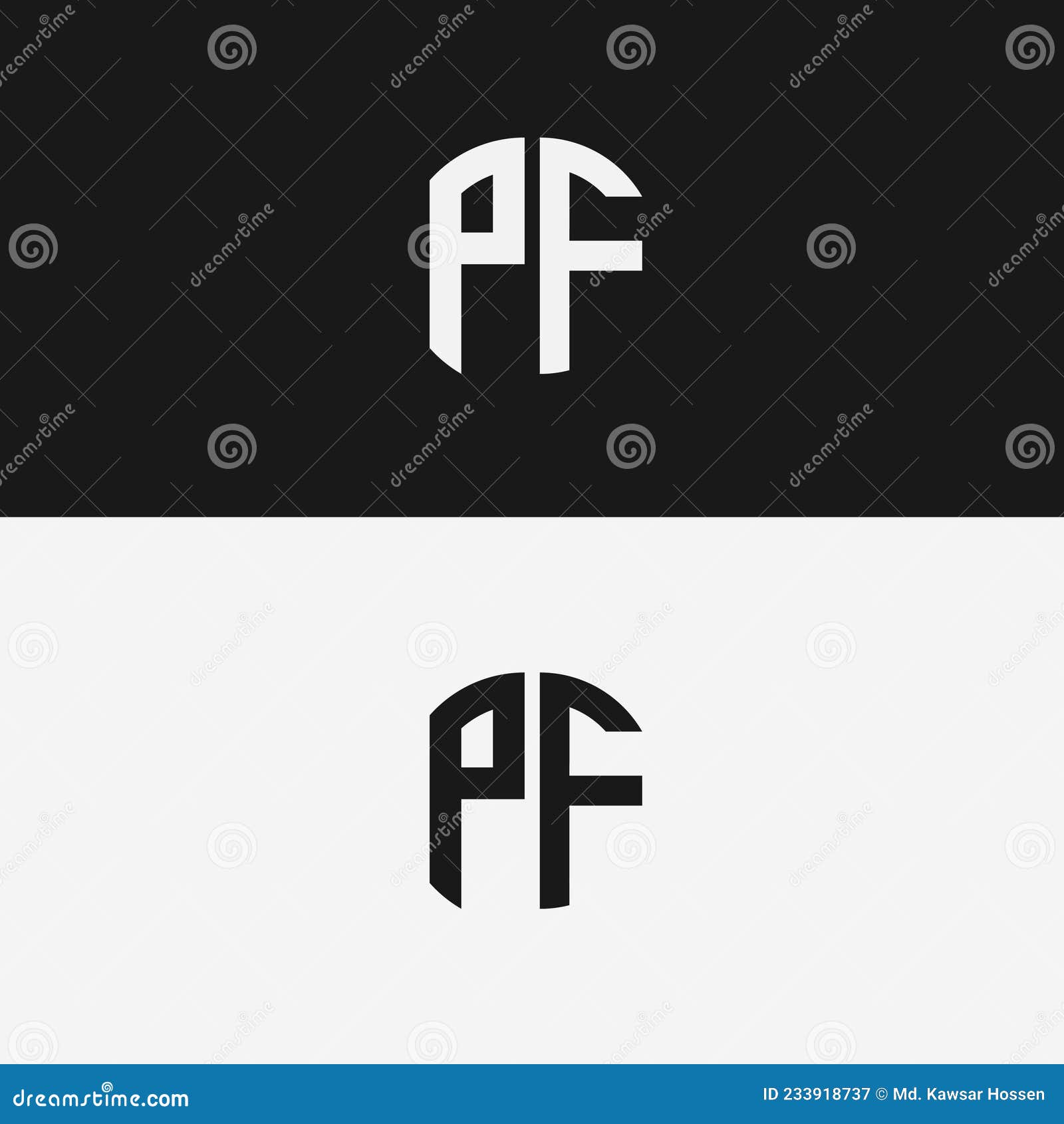 PF Initial Letter Logo Vector Template | Creative Modern Monogram ...