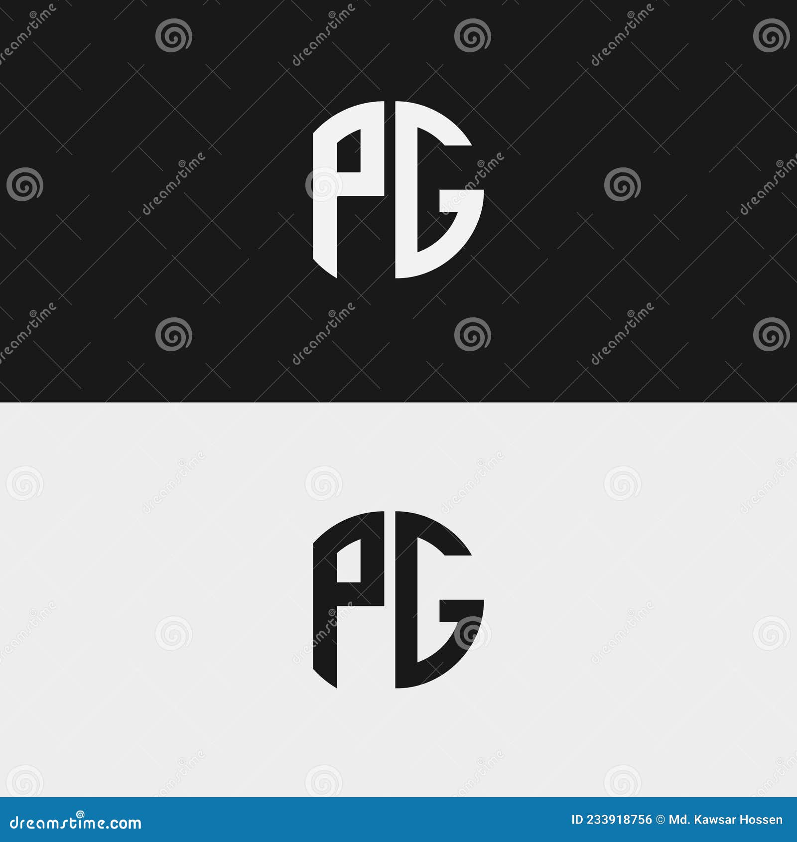 PG Initial Letter Logo Vector Template | Creative Modern Monogram ...