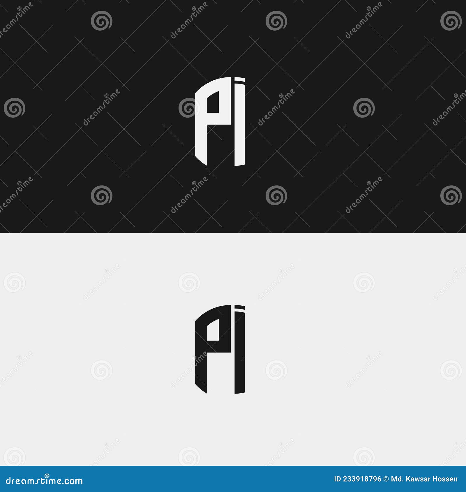 PI Initial Letter Logo Vector Template | Creative Modern Monogram ...