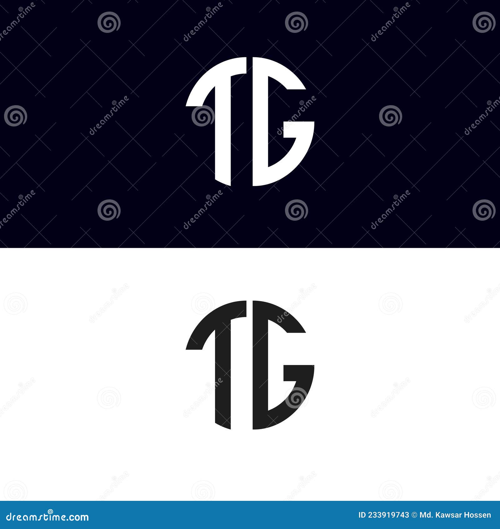 TG Initial Letter Logo Vector Template | Creative Modern Monogram Circle Logo Stock Vector ...