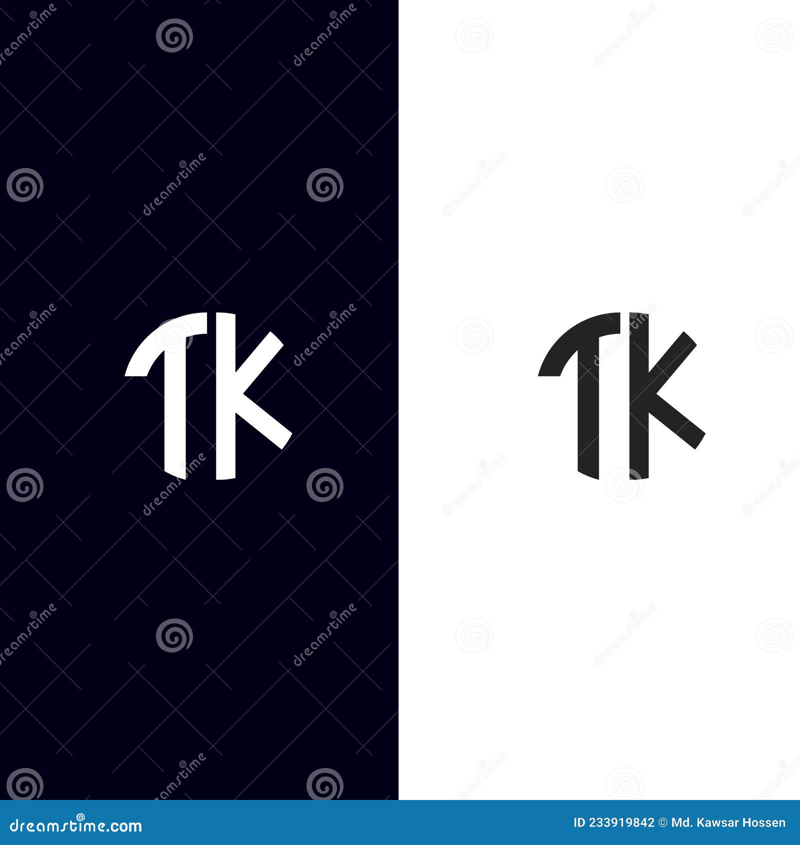 TK Initial Letter Logo Vector Template | Creative Modern Monogram ...