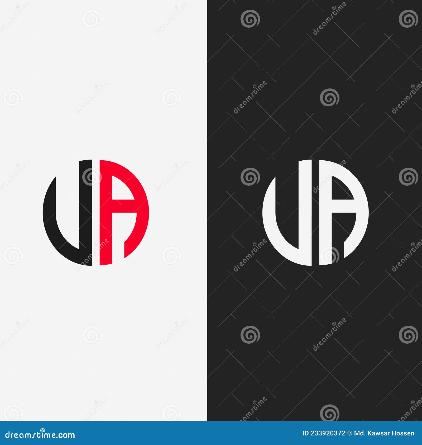 UA Letter Logo Vector Template Creative Modern Shape Colorful Monogram ...