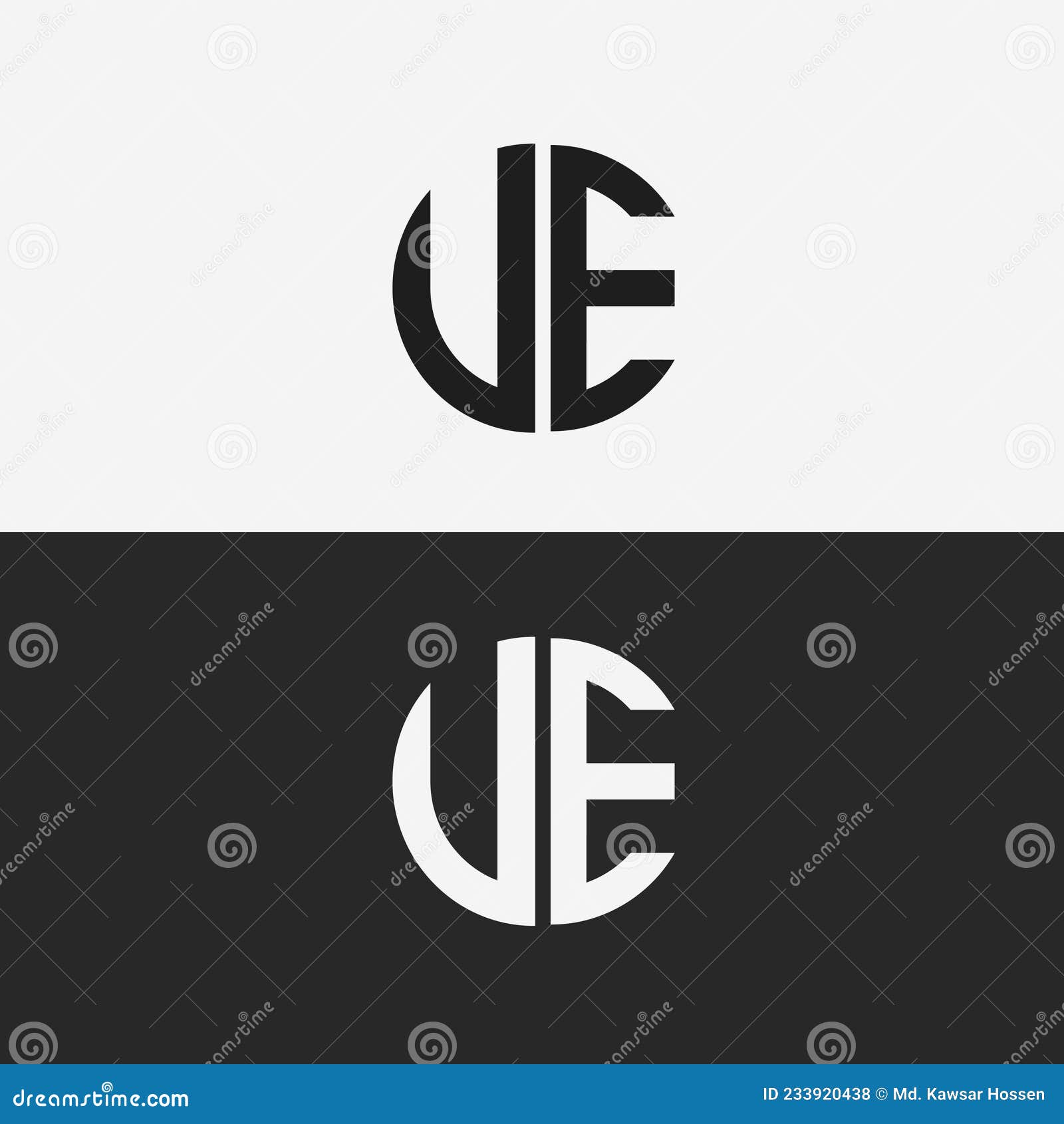 UE Initial Letter Logo Vector Template | Creative Modern Monogram ...