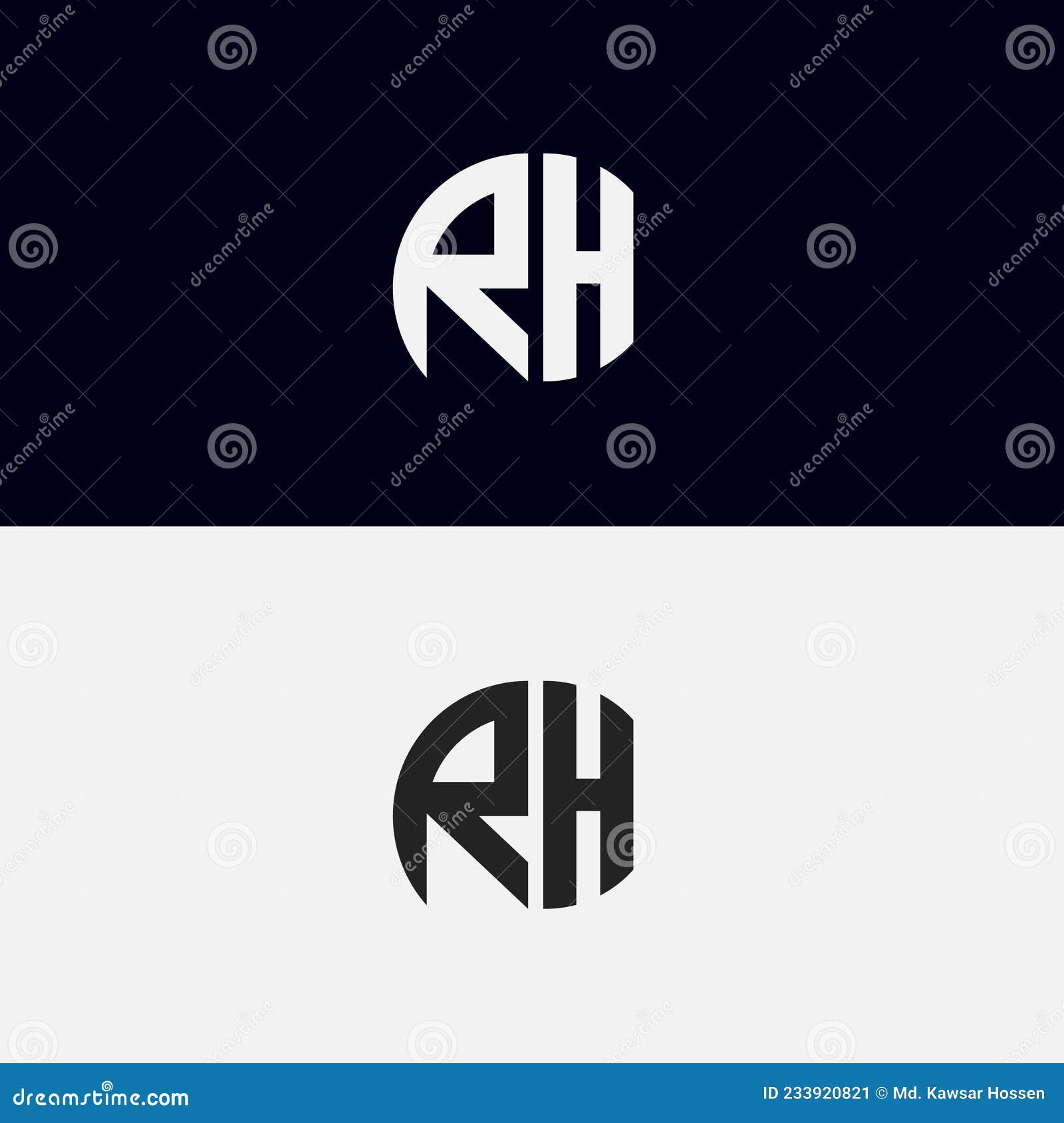 RH Initial Letter Logo Vector Template | Creative Modern Monogram ...