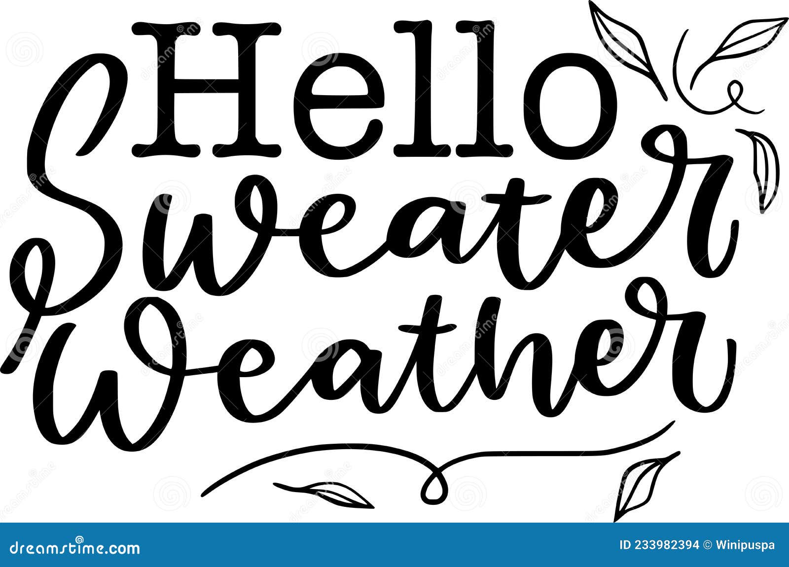 Hello Sweater Weather Quotes Farmhouse Thanksgiving Stock Vector ...