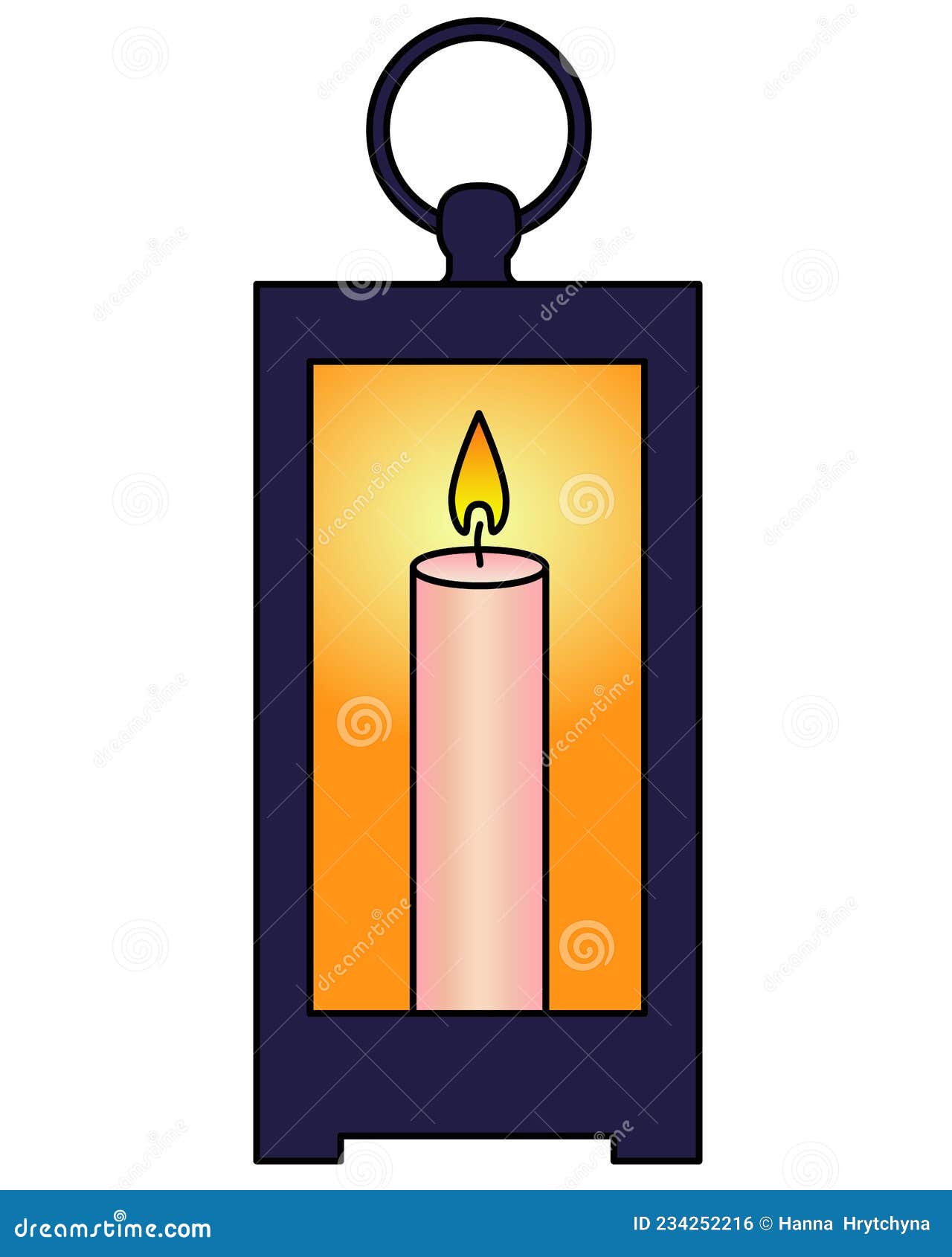 Flashlight. Decorative Vintage Lantern With A Candle Inside - Vector ...