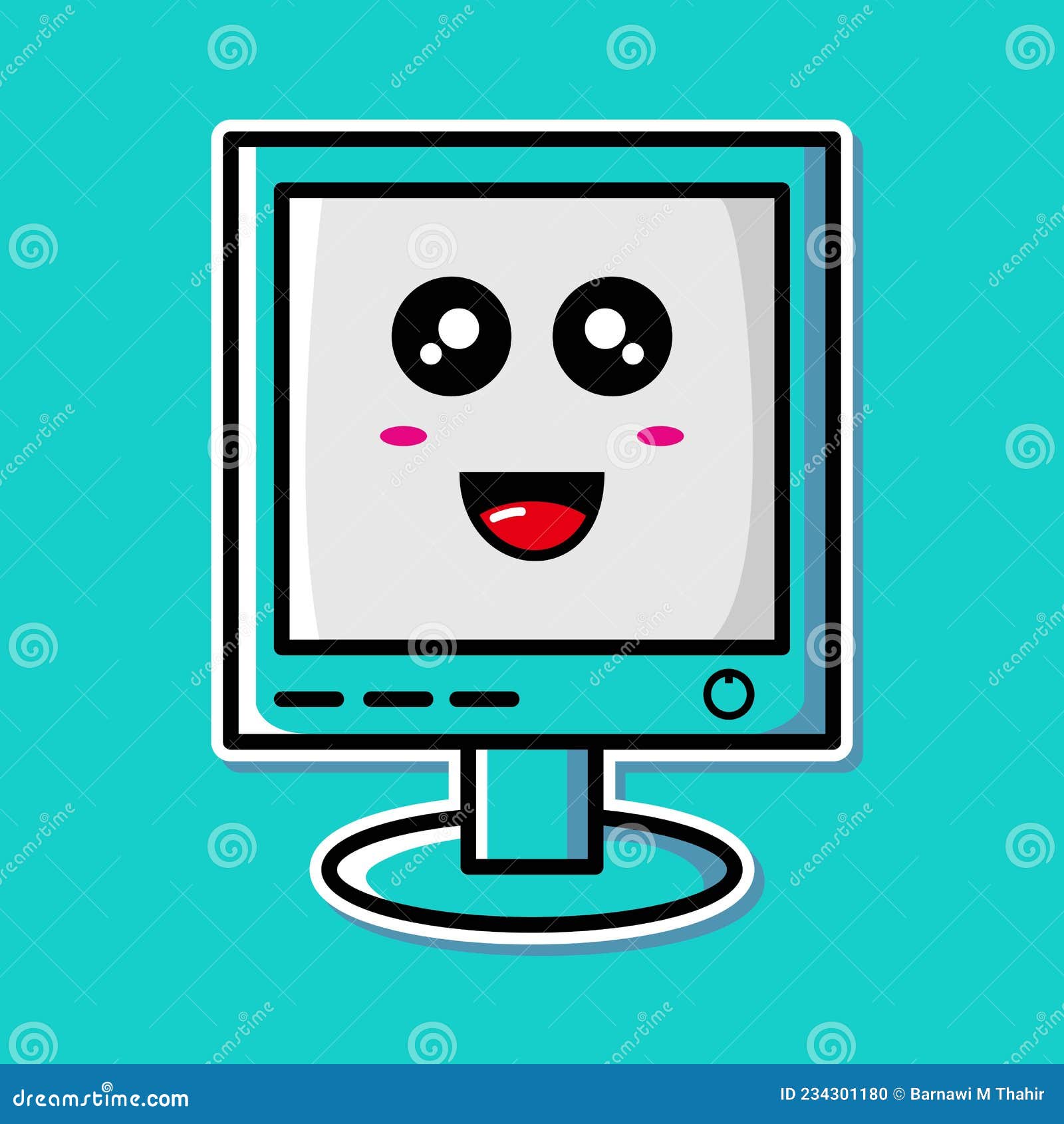 Cute computer mascot stock vector. Illustration of emoji - 234301180