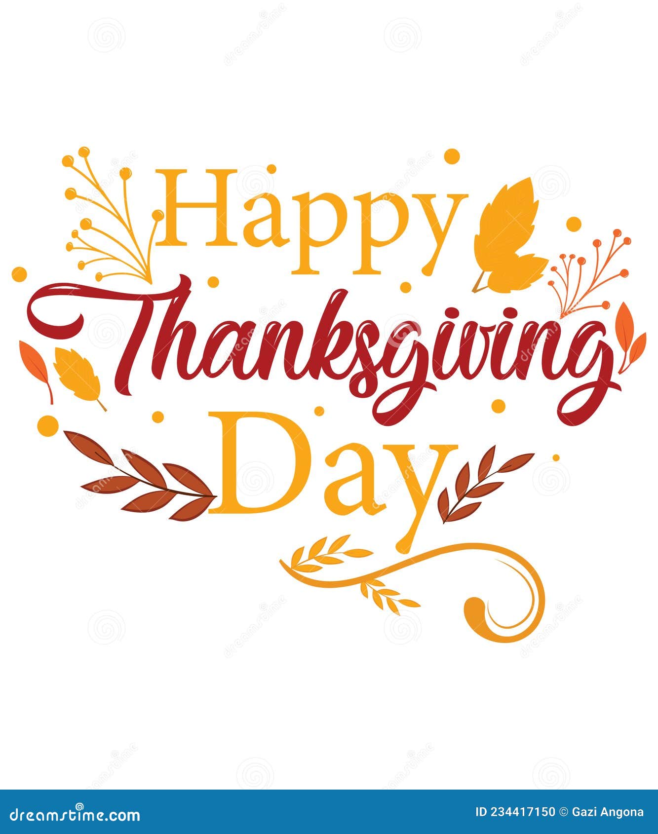 Thanksgiving Typography Design Stock Vector - Illustration of season ...