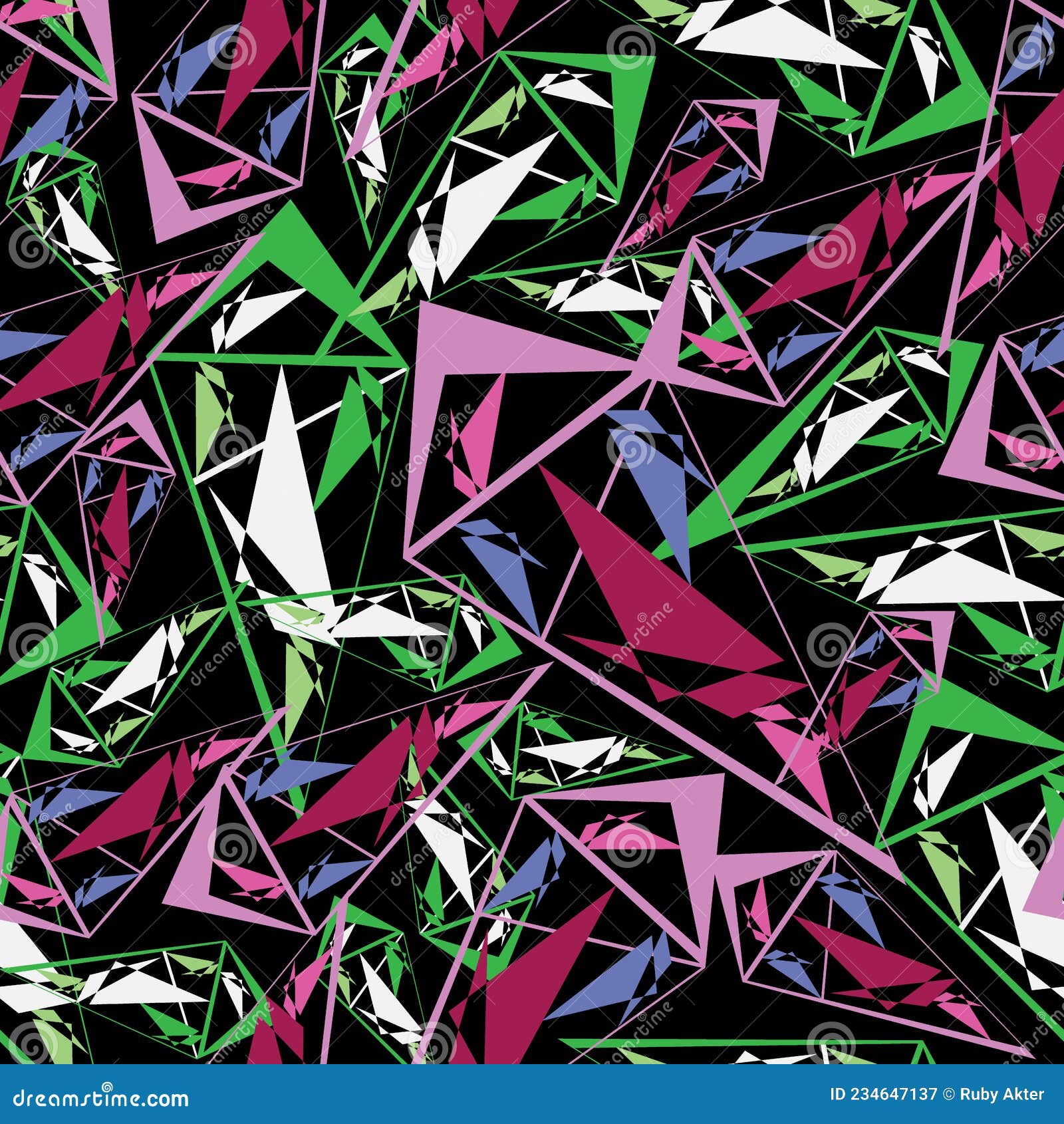 Scattered Triangle Unique Abstract Seamless Pattern Stock Vector ...