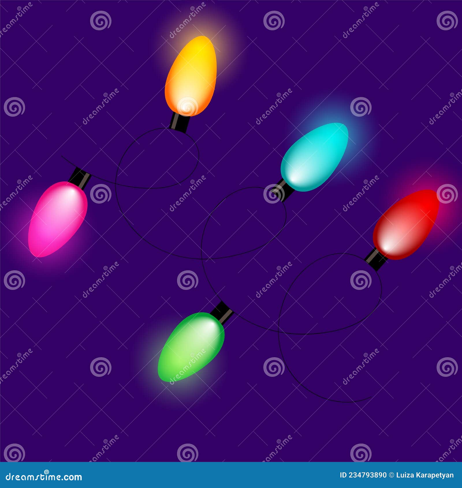 Chritmas Tree Colourful Lights Stock Vector - Illustration of lights ...