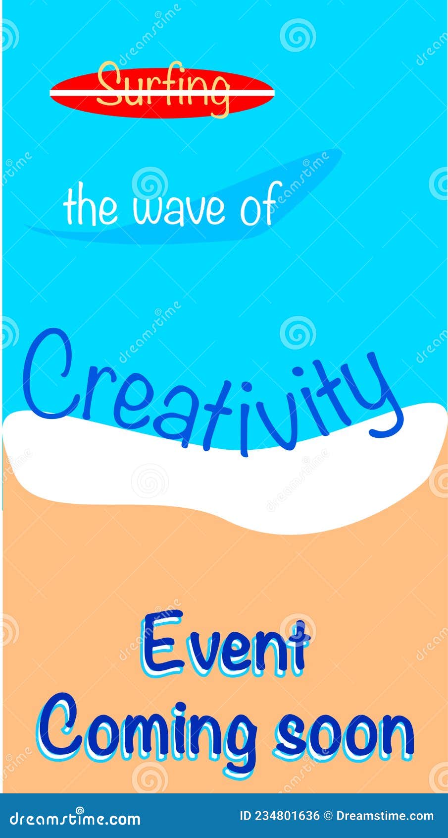 Keep on the Wave of Creativity Stock Illustration - Illustration of ...