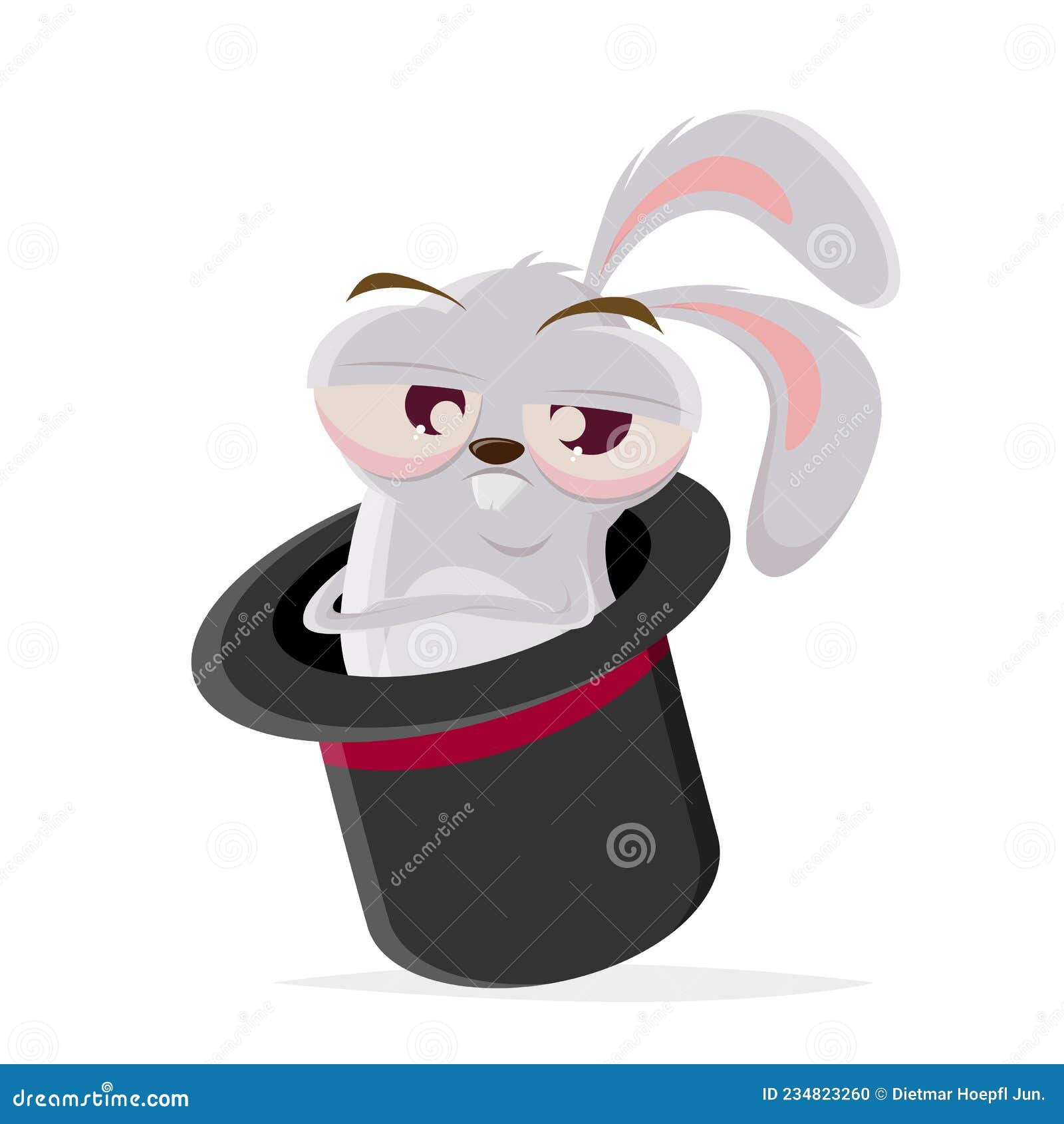 Funny Cartoon Rabbit in a Hat Stock Vector - Illustration of easter ...