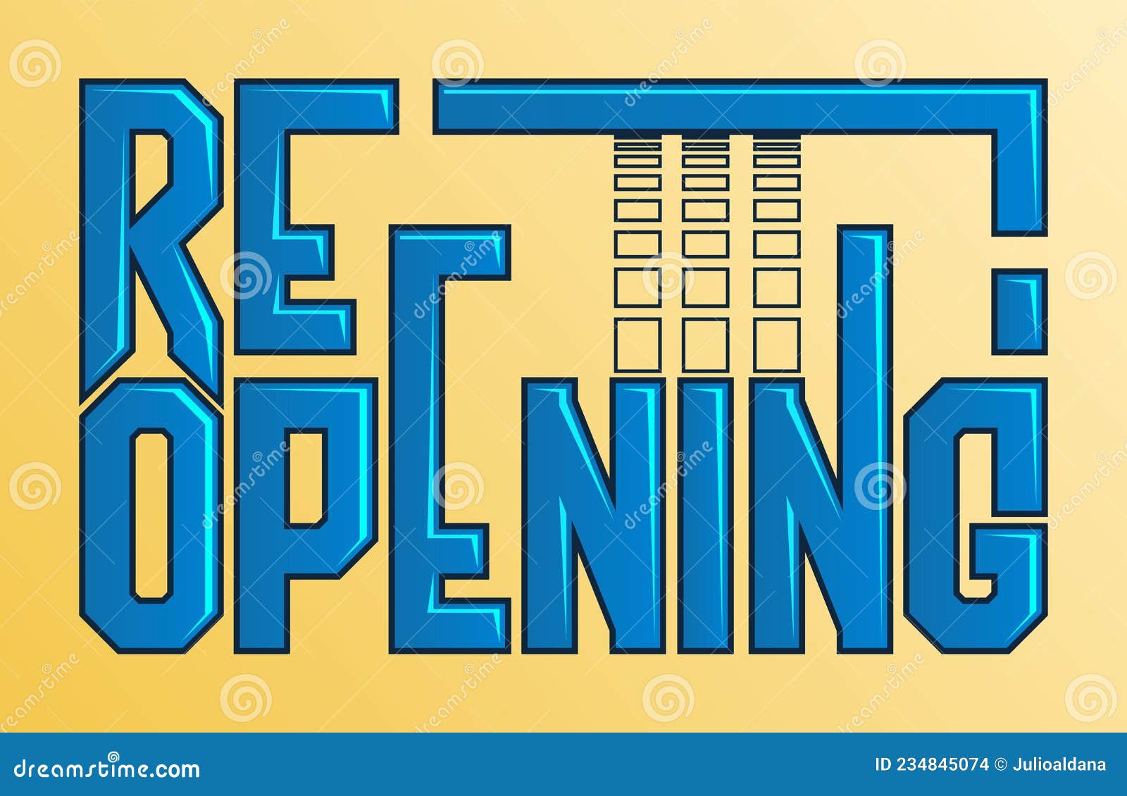 Re Opening Typographic Lettering Design Concept. Stock Vector ...