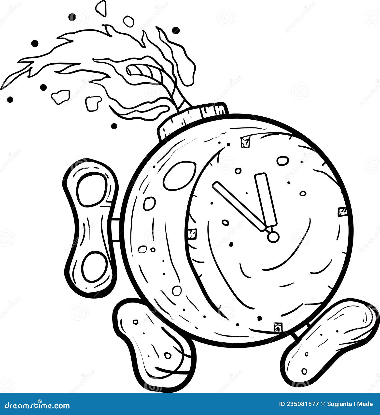 Line art time bomb stock vector. Illustration of suitable - 235081577