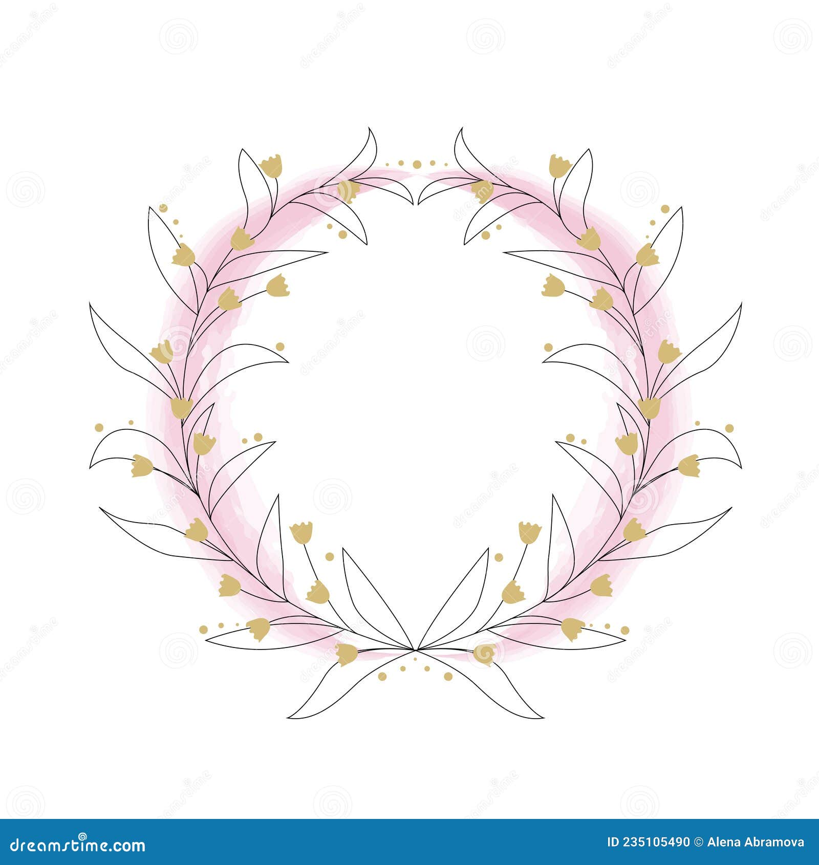 Floral Wreath for the Holiday. Design for a Postcard or Invitation ...