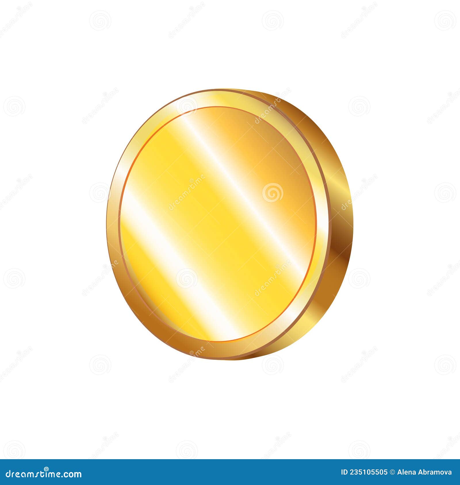 Vector 3d Realistic Gold Coin Close Up Isolated on White Background ...