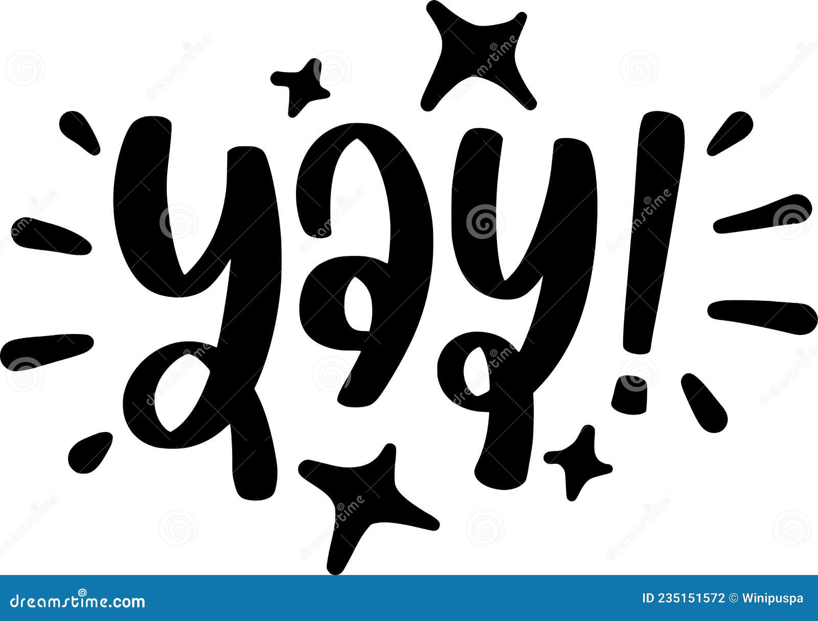 Yay Comic Book Sound Effects Onomatopoeia Stock Photo - Illustration of ...