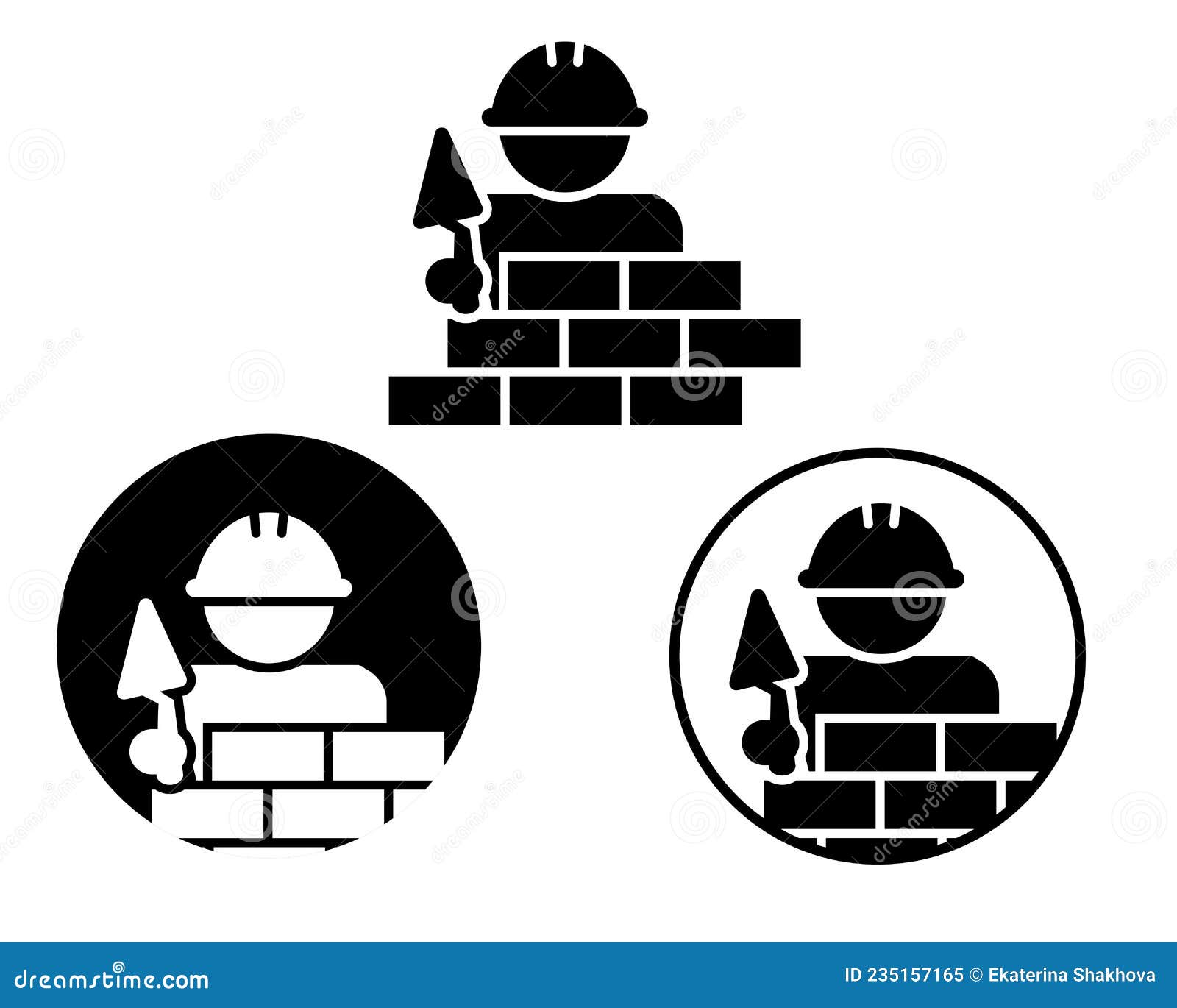 A Set of Icons for Builders. Stock Vector - Illustration of constructor ...