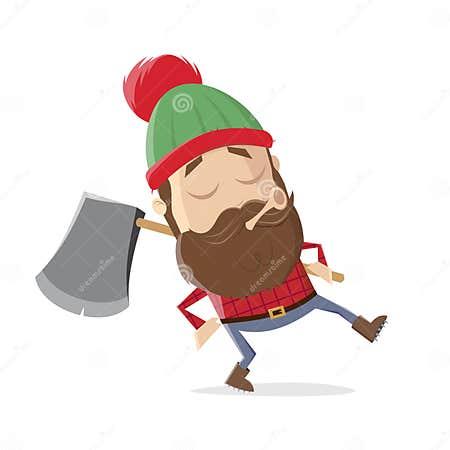 Funny Vector Illustration of a Cartoon Lumberjack Stock Vector ...