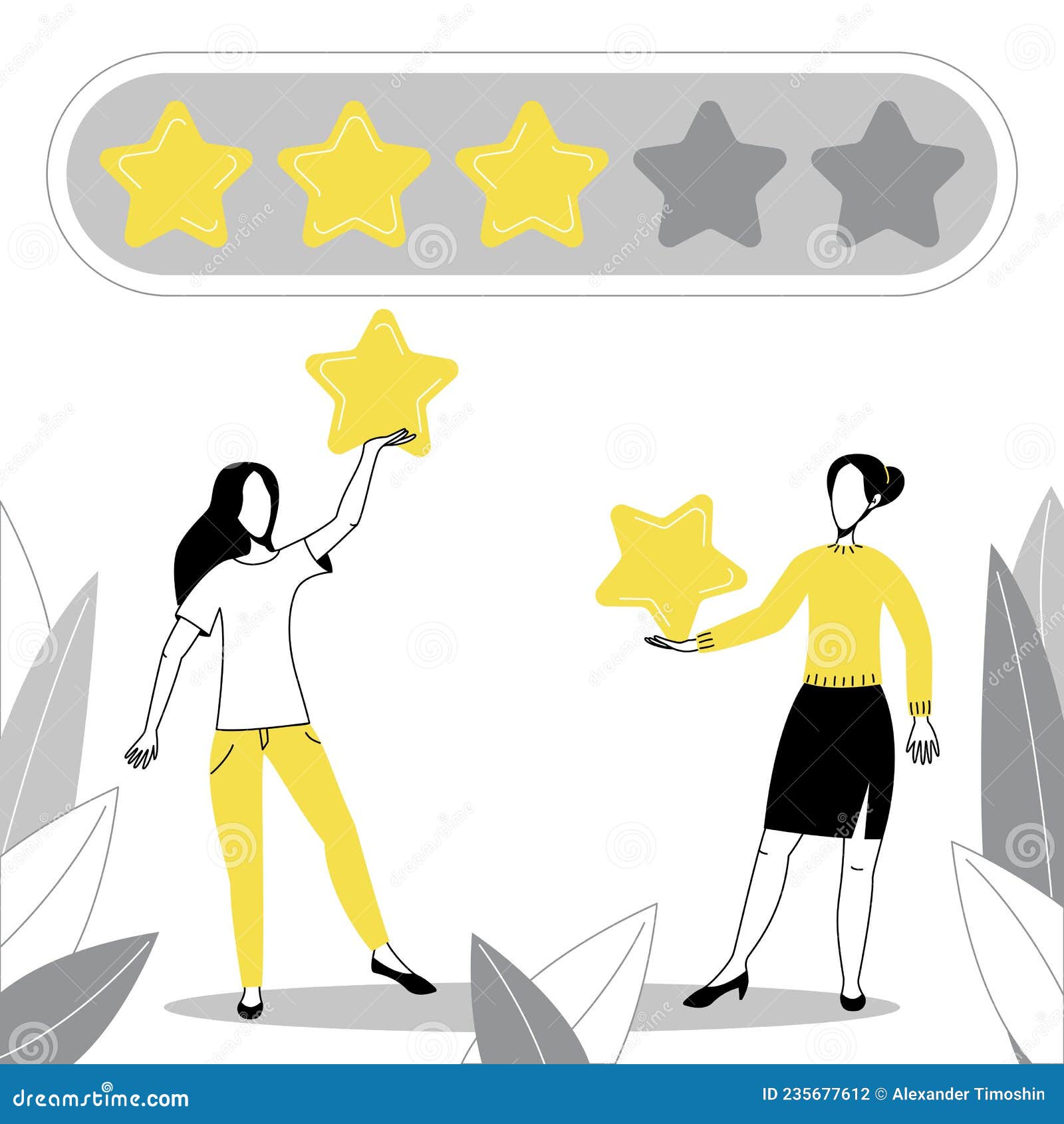 People Give Review Rating and Feedback. Stock Vector - Illustration of ...
