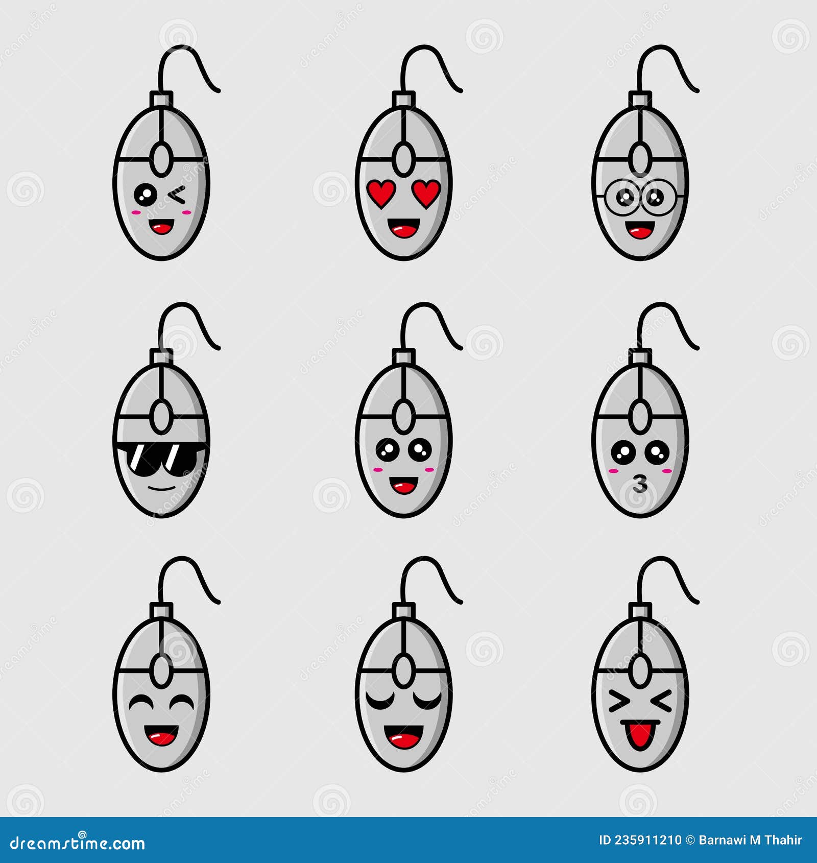 Bundle Set Mouse with Emotion Icon Vector Design Stock Vector ...